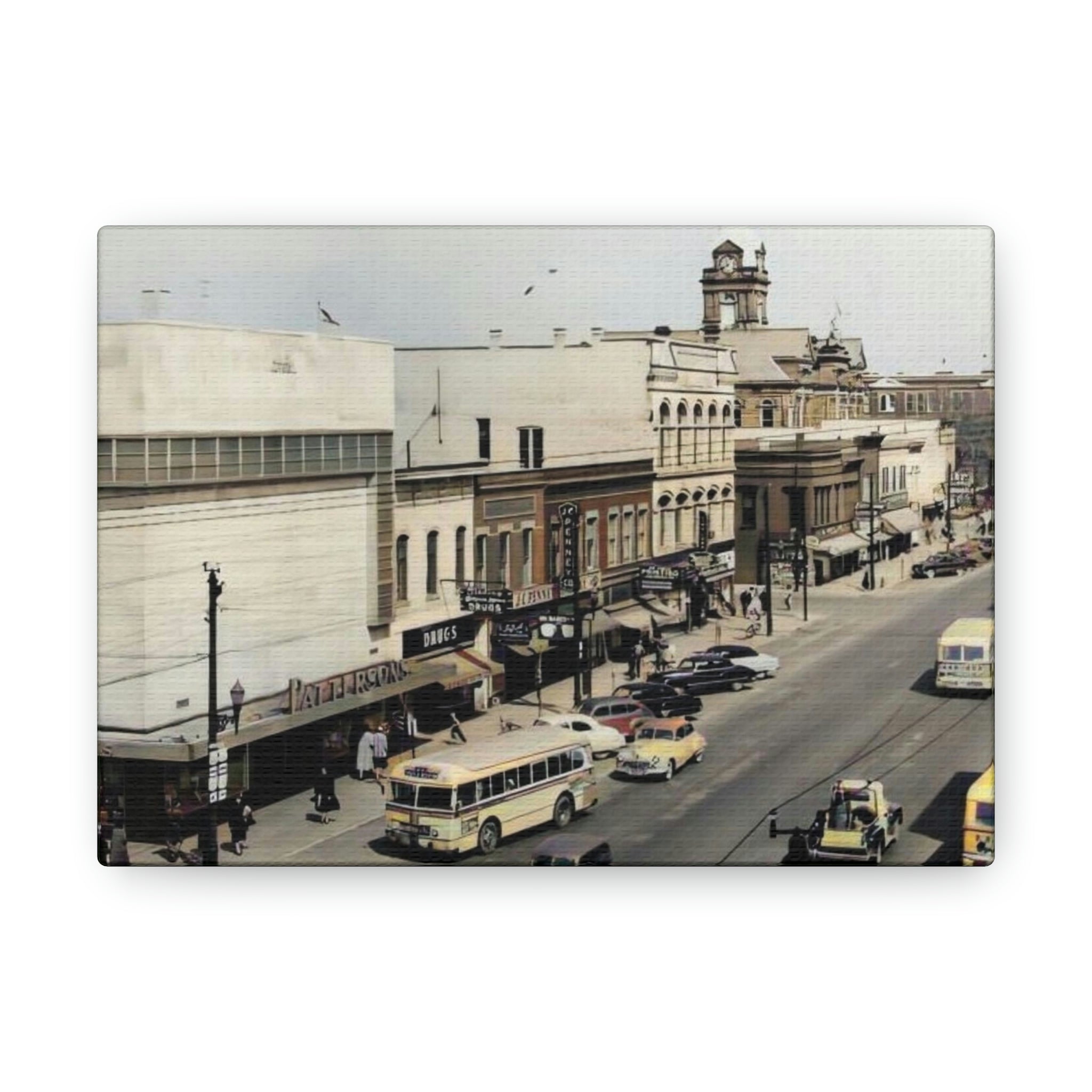 DOWNTOWN Findlay Ohio Crawford to W Main Cross WRAPPED CANVAS - Walmart.com