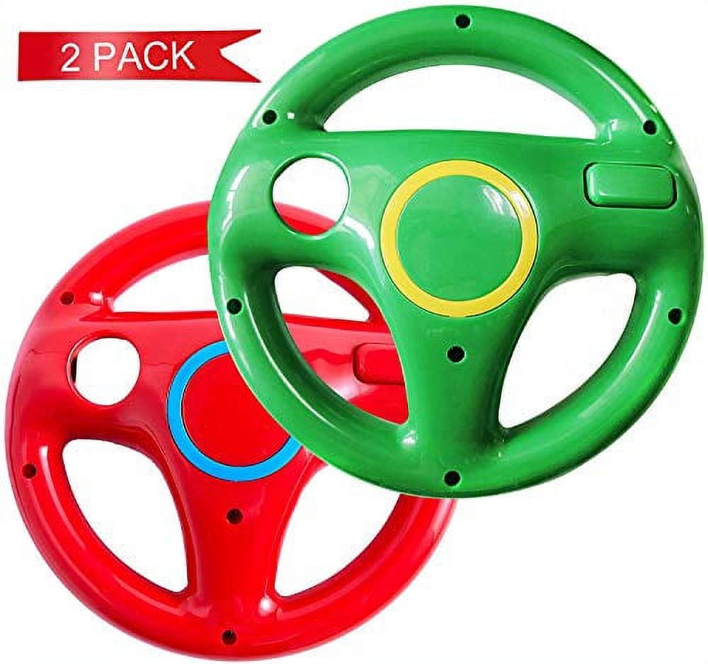 DOYO 2-Pack Red and Green Wii Steering Wheels for Mario Kart, Need for ...