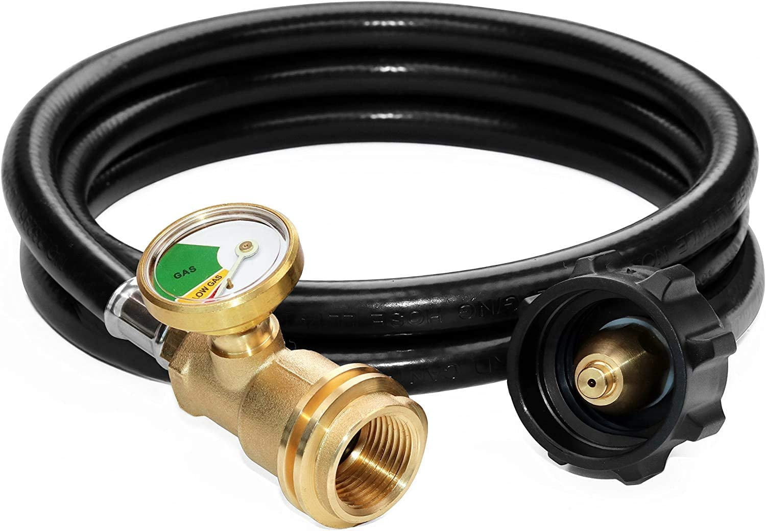 DOZYANT 5 Feet Propane Tank Extension Hose with Gauge -Leak Detector ...