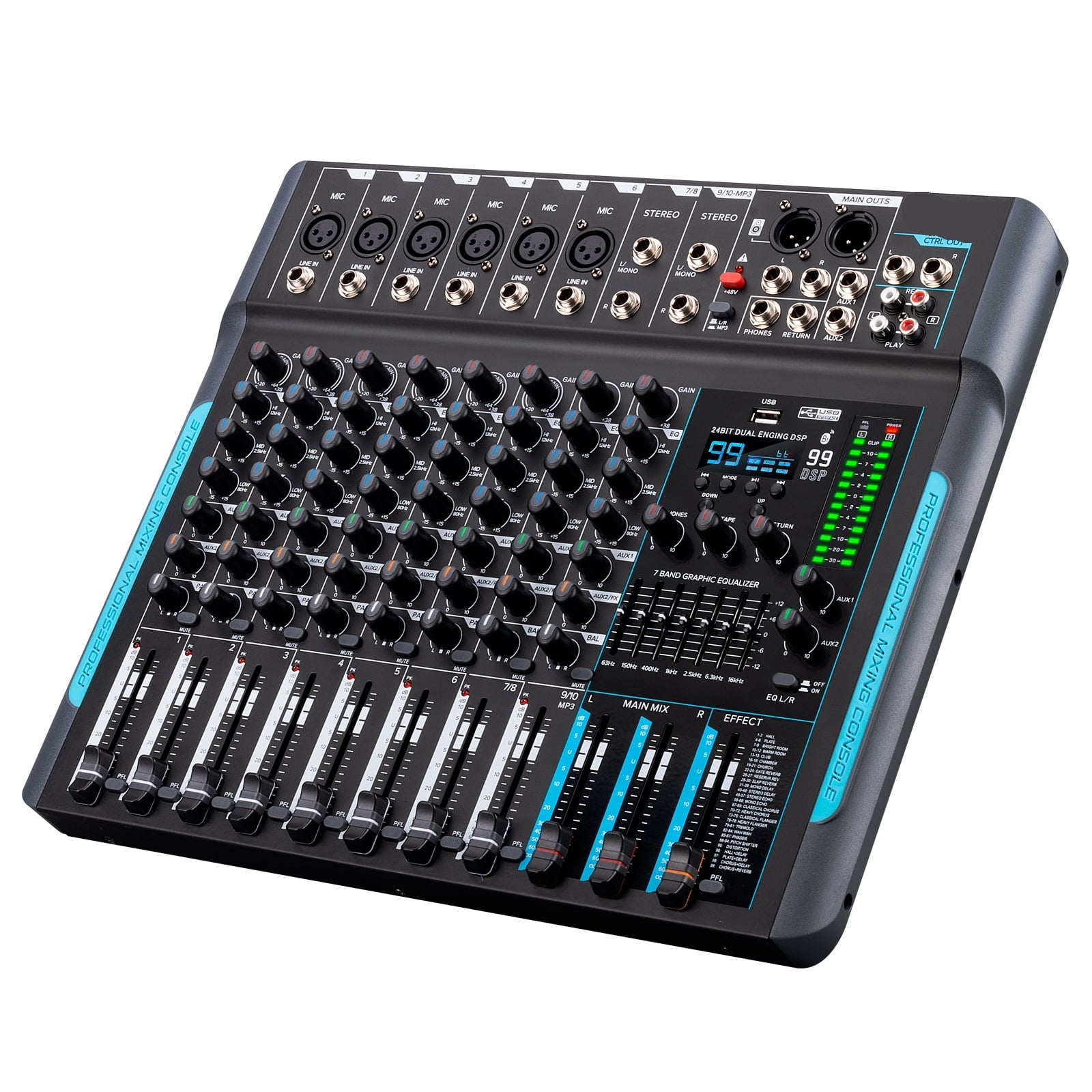 DP-10 Professional Performance Class Tuner DJ Controller 10-Channel 99 ...