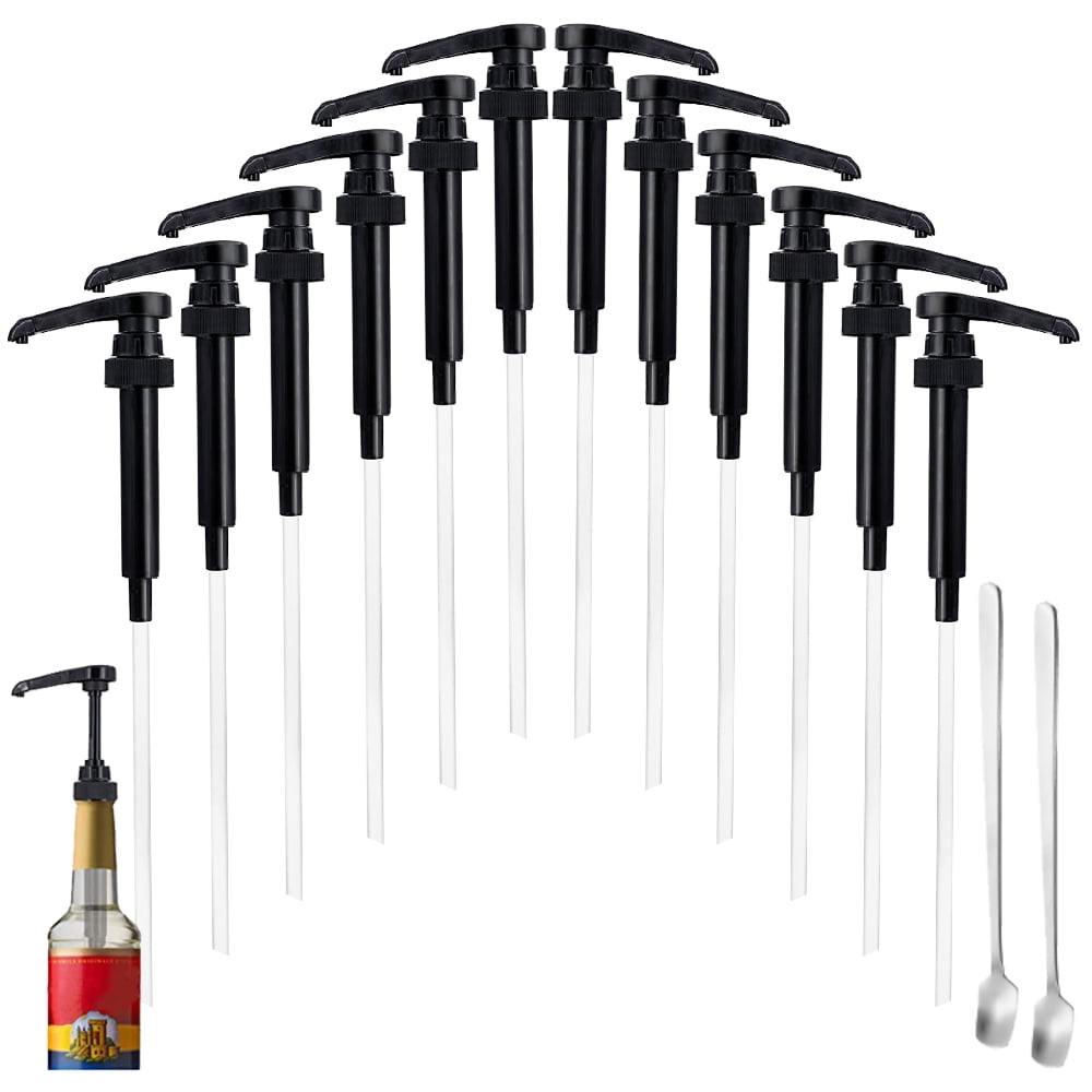 DP 12 Pcs Black Syrup Pump, Fits 750ml Bottles, Dispenser for Coffee ...