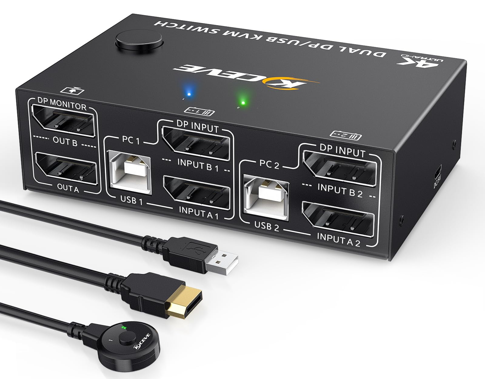 DP Dual Monitor KVM RRF12 Switch DisplayPort 1.4 8K@30Hz 4K@144Hz ...