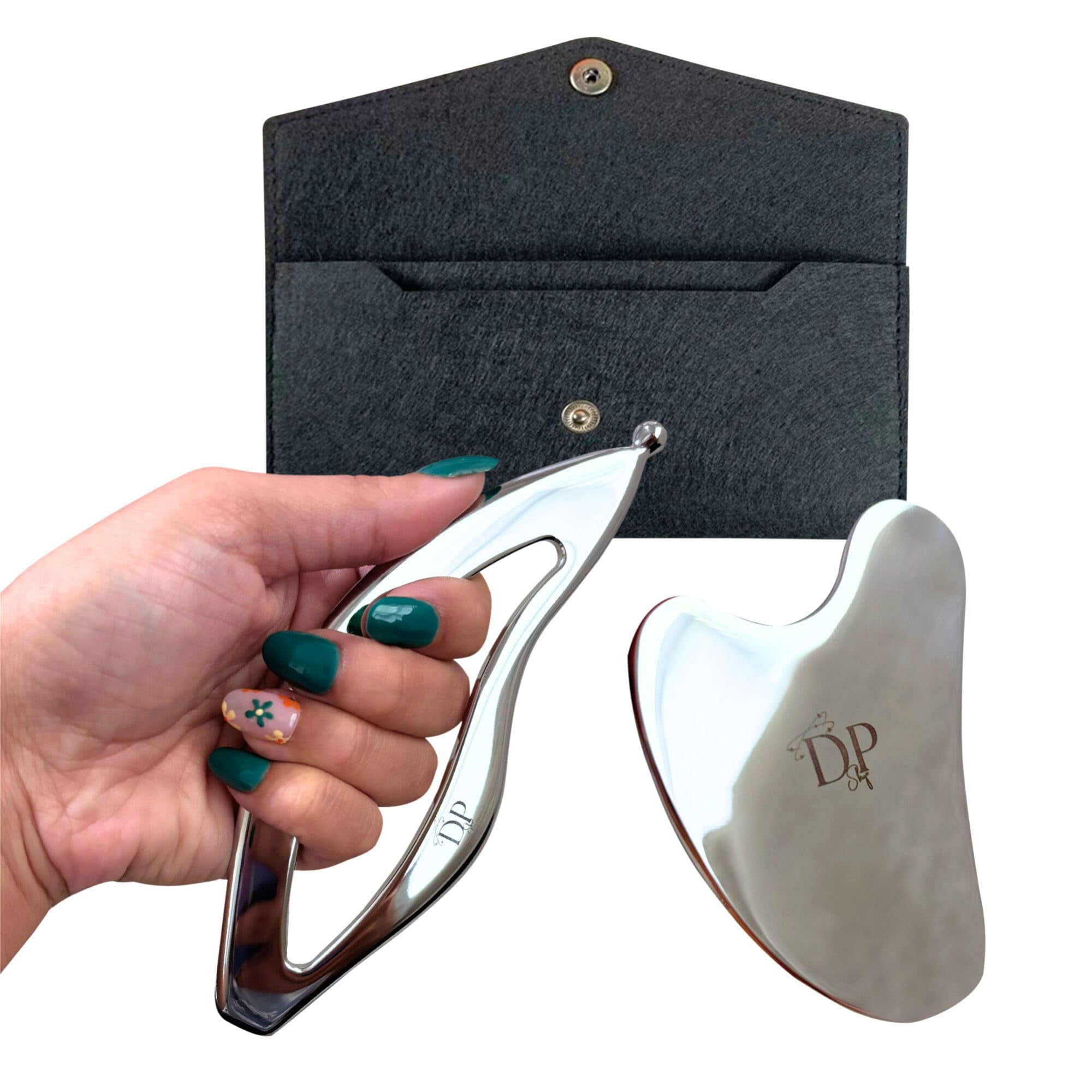 DP Skye Muscle Scraper Tool - 2-in-1 Stainless Steel Fascia Scraper for ...