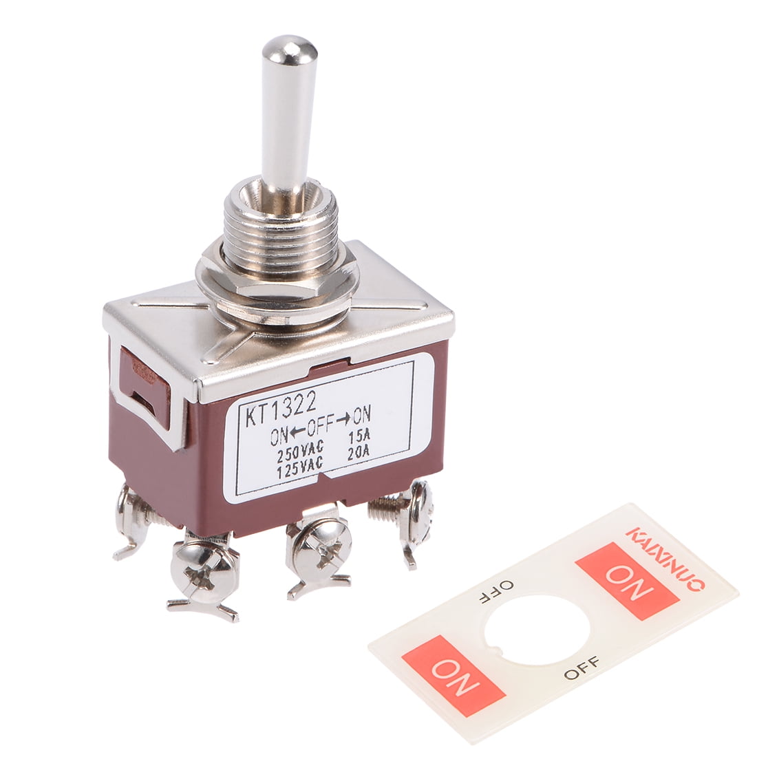 DPDT Rocker Toggle Switch Heavy 15A 250V 20A 125V 6P ON/OFF/ON Switch ...