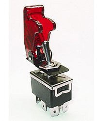 DPDT Toggle Switch Rated @ 20 Amps @ 125 VAC Includes "Transparent Red" Safety Switch Cover ...