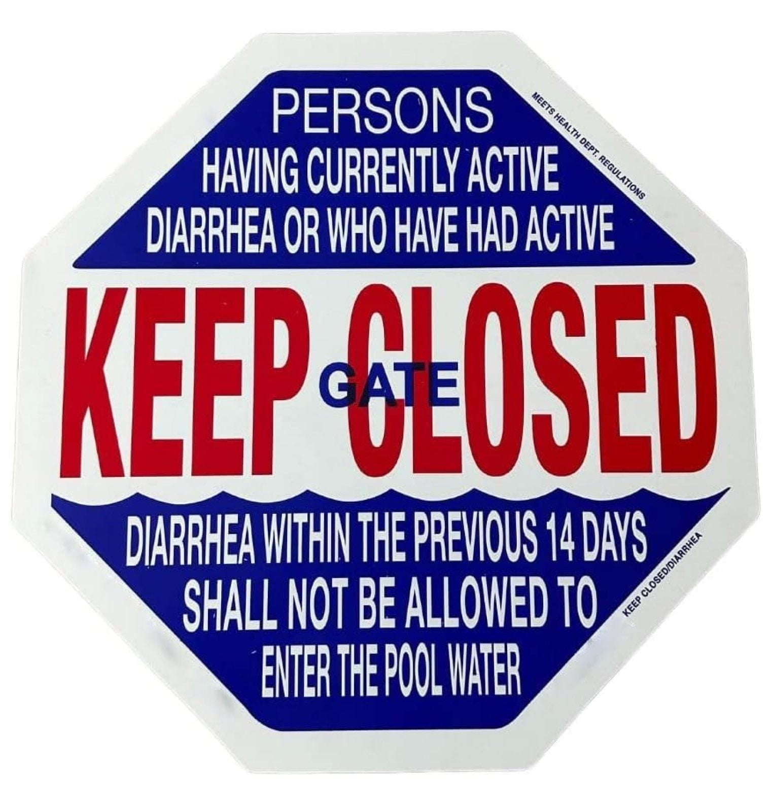 DPM Swimming Pool Safety Sign Keep Closed/Diarrhea Pool Entrance Safety ...