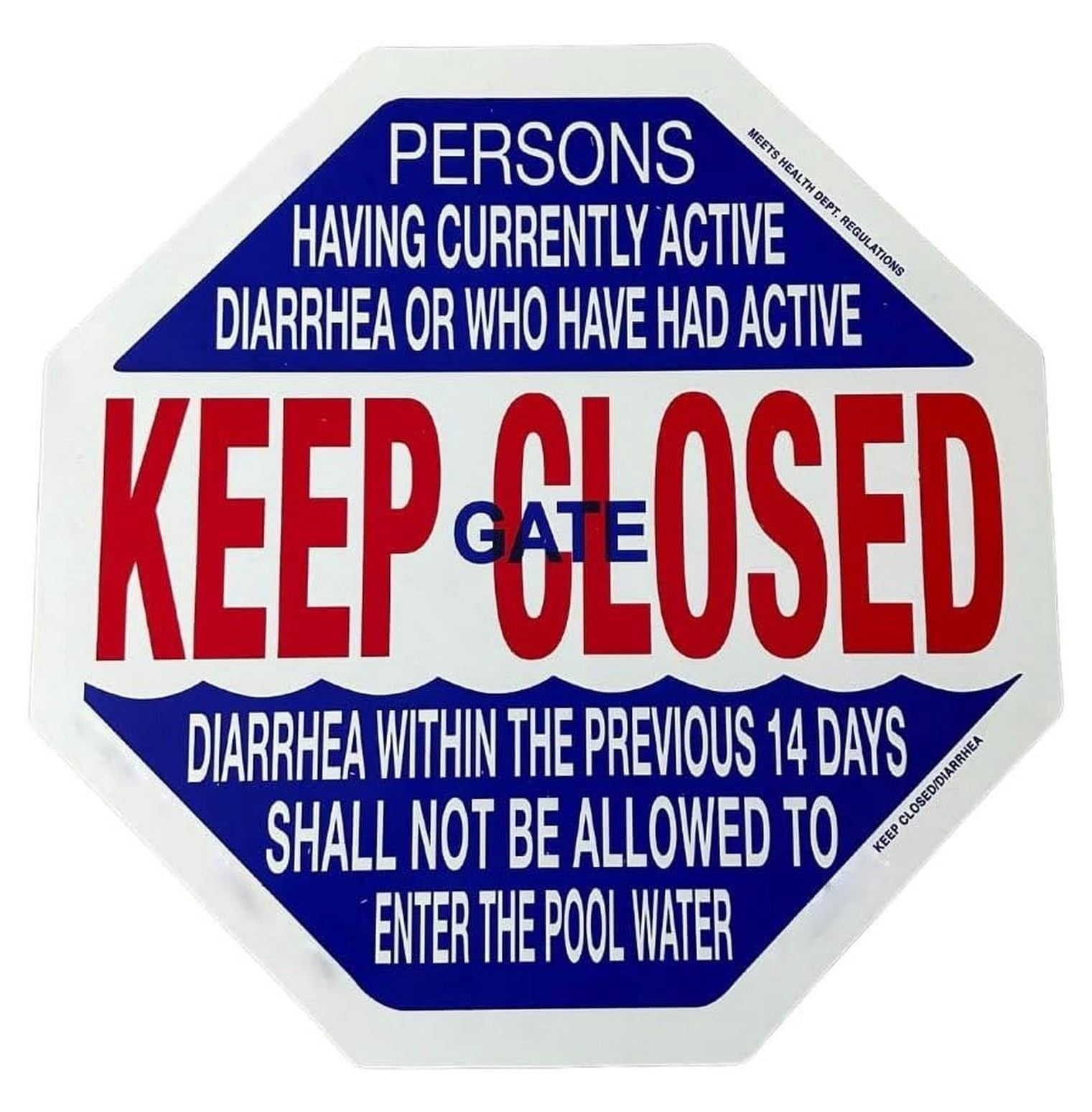 DPM Swimming Pool Safety Sign Keep Closed/Diarrhea Pool Entrance Safety ...