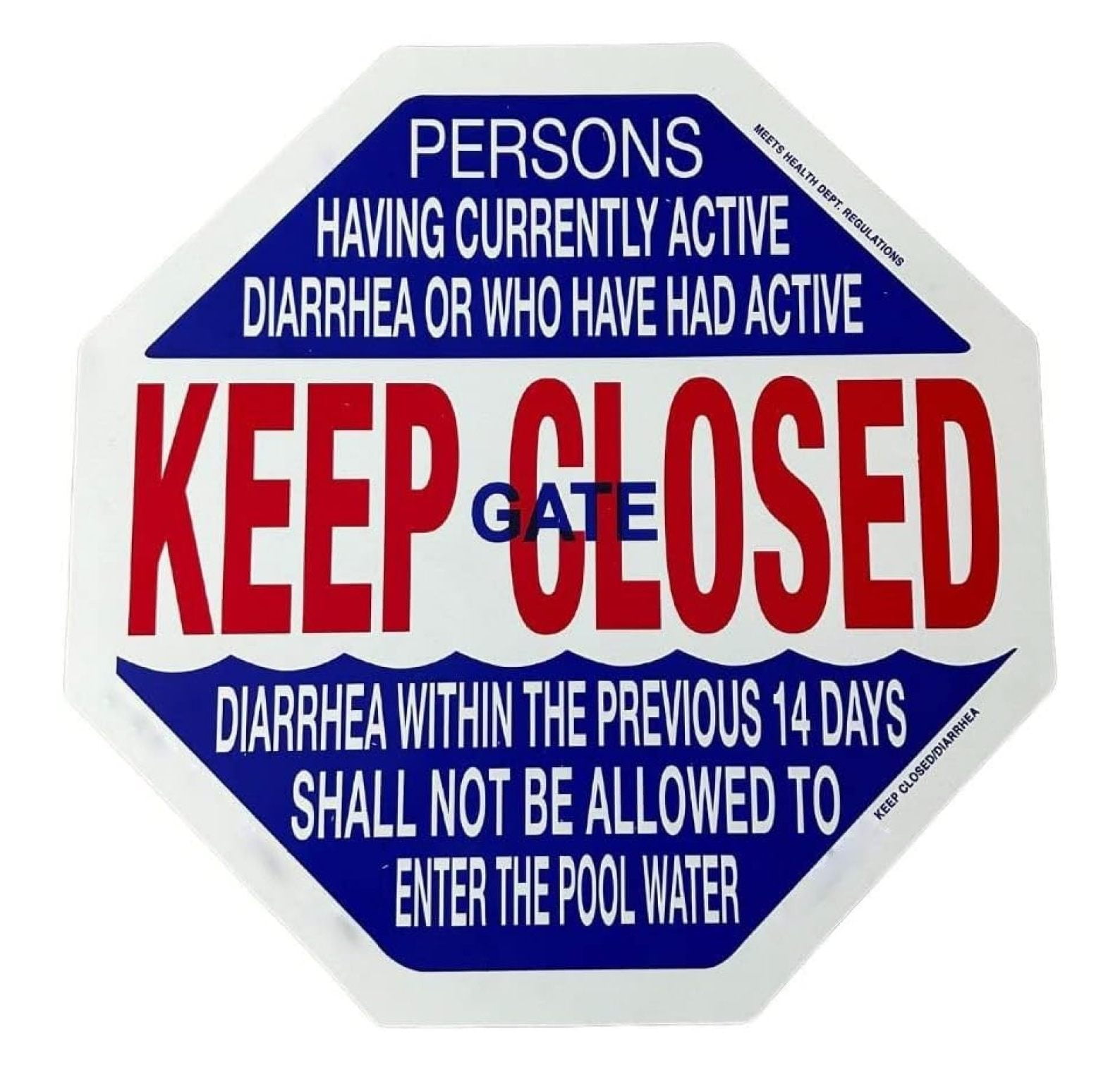 DPM Swimming Pool Safety Sign Keep Closed/Diarrhea Pool Entrance Safety ...
