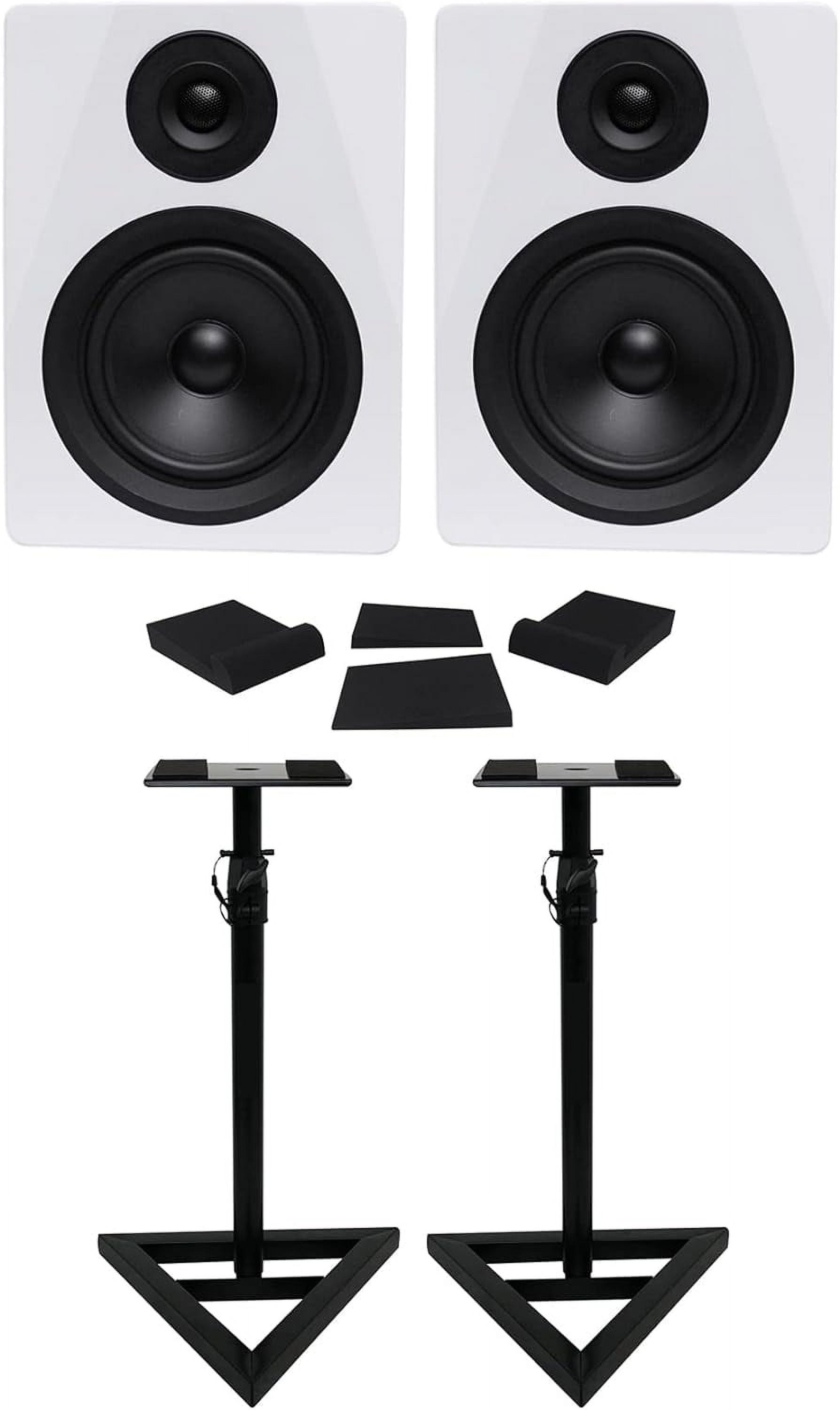 DPM5W Dual Powered 5.25" 300w Active Studio Monitors+Stands+Pads ...