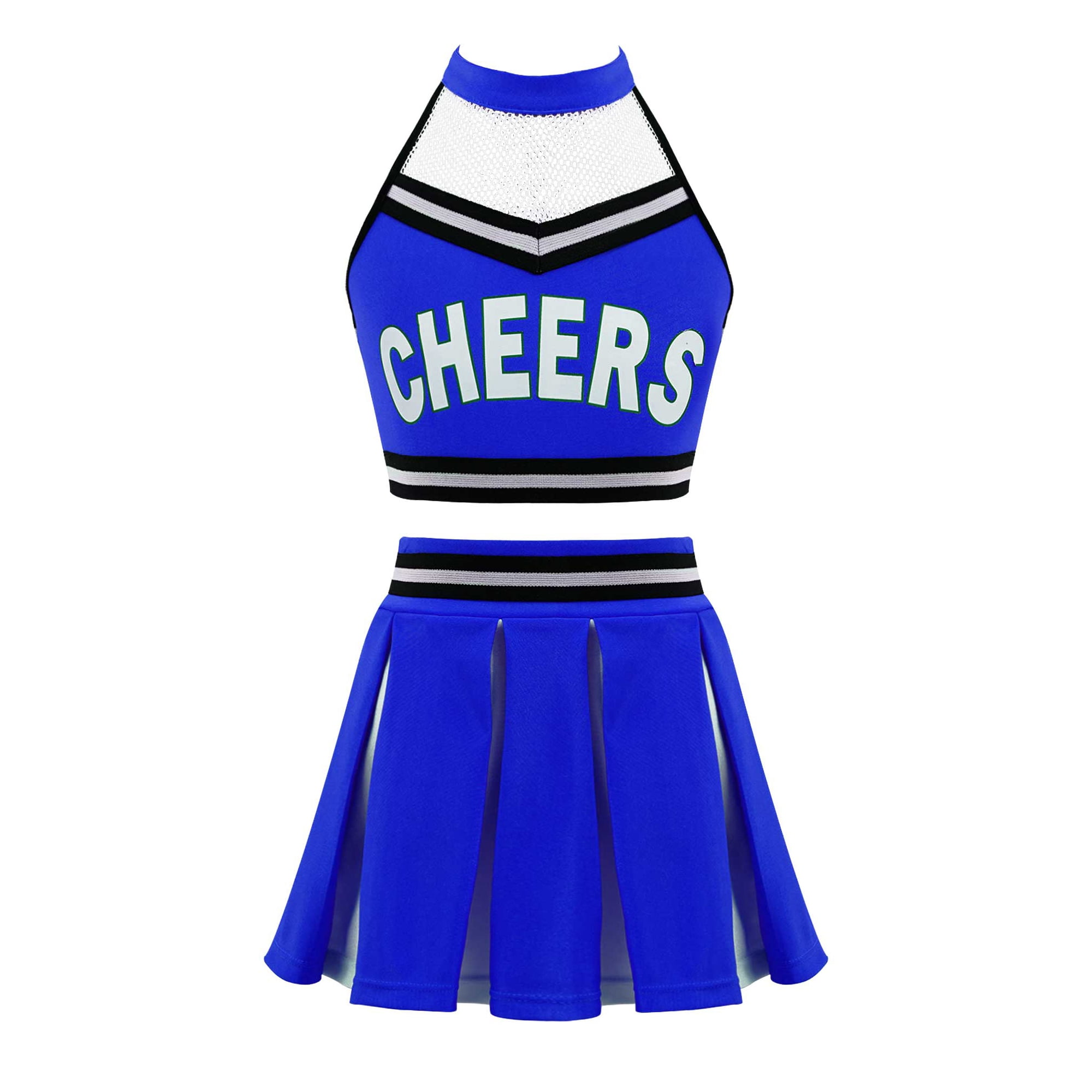 Blue African American Cheerleader Costume