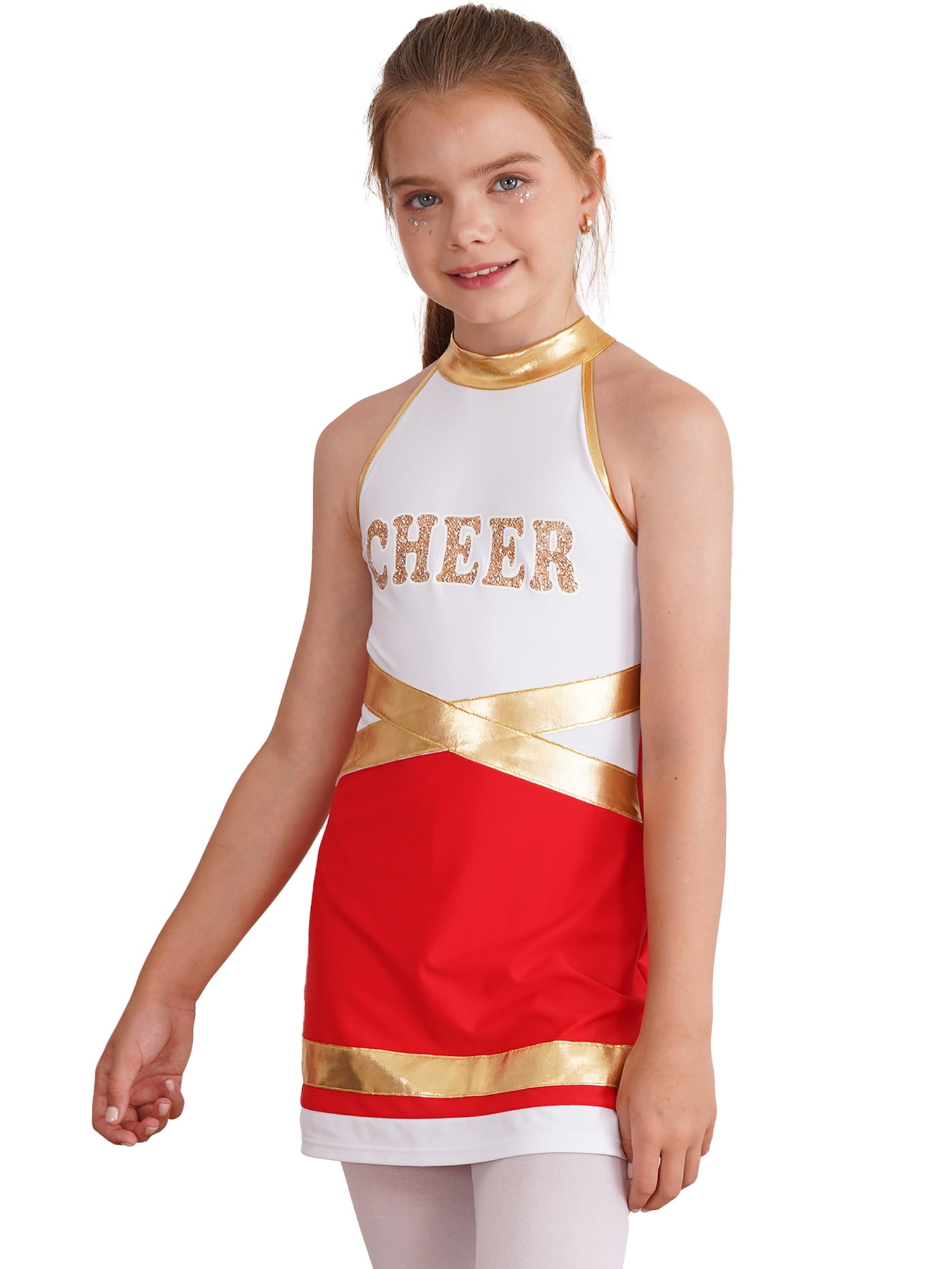 DPOIS Girls Cheerleading Outfits Cheer Leader Costumes Sports Meet ...