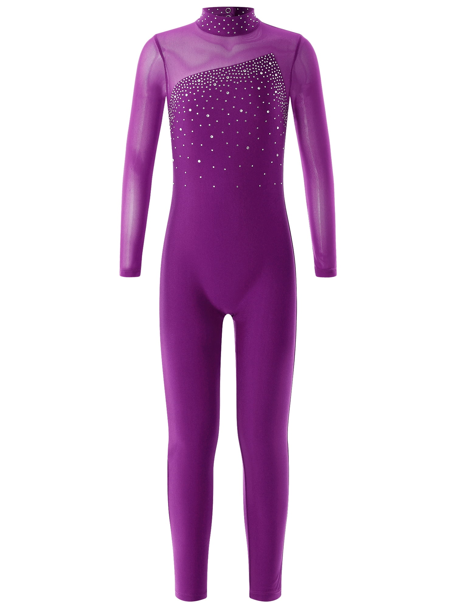 DPOIS Girls Kids One Piece Unitard Long Sleeve Gymnastics Leotards ...