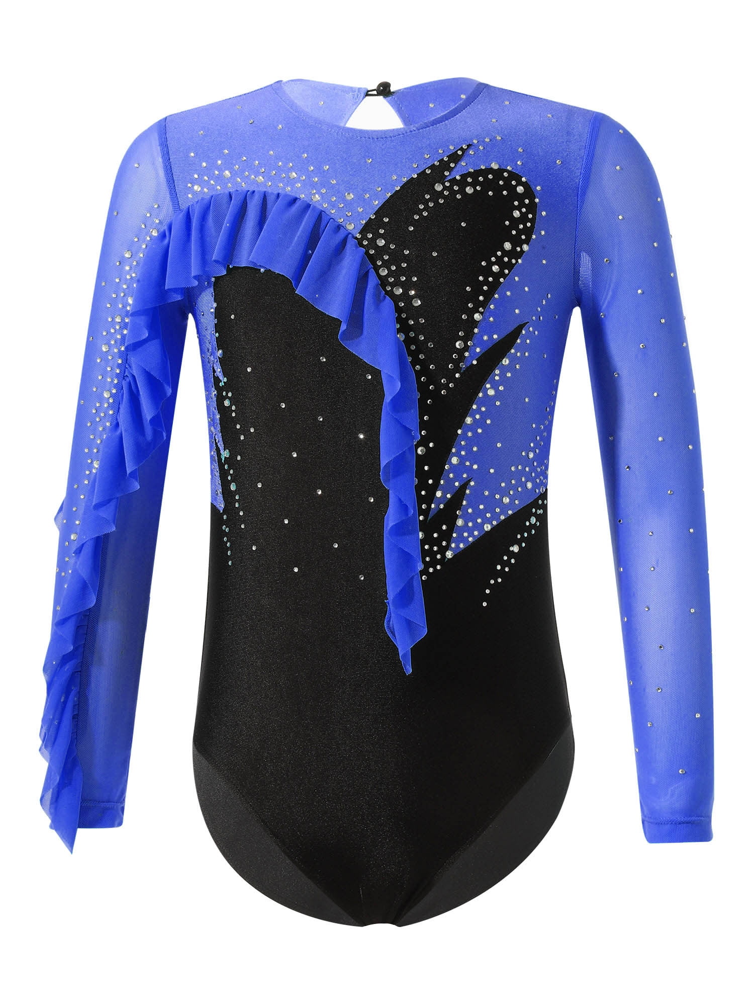 DPOIS Girls Long Sleeve Gymnastics Leotards Ruffle Edge Ballet Dance ...