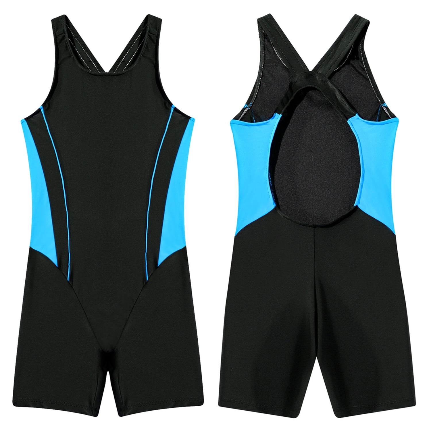 DPOIS Girls One Piece Athletic Racerback Boyleg Swimwear Swimsuit ...