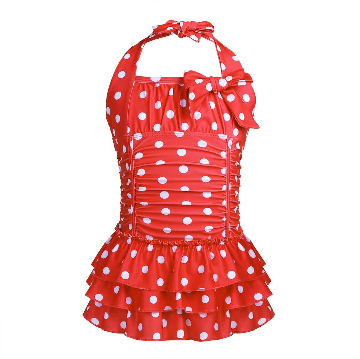 DPOIS Girls One Piece Polka Dot Swimsuit Bathing Suits Kids Adjustable ...