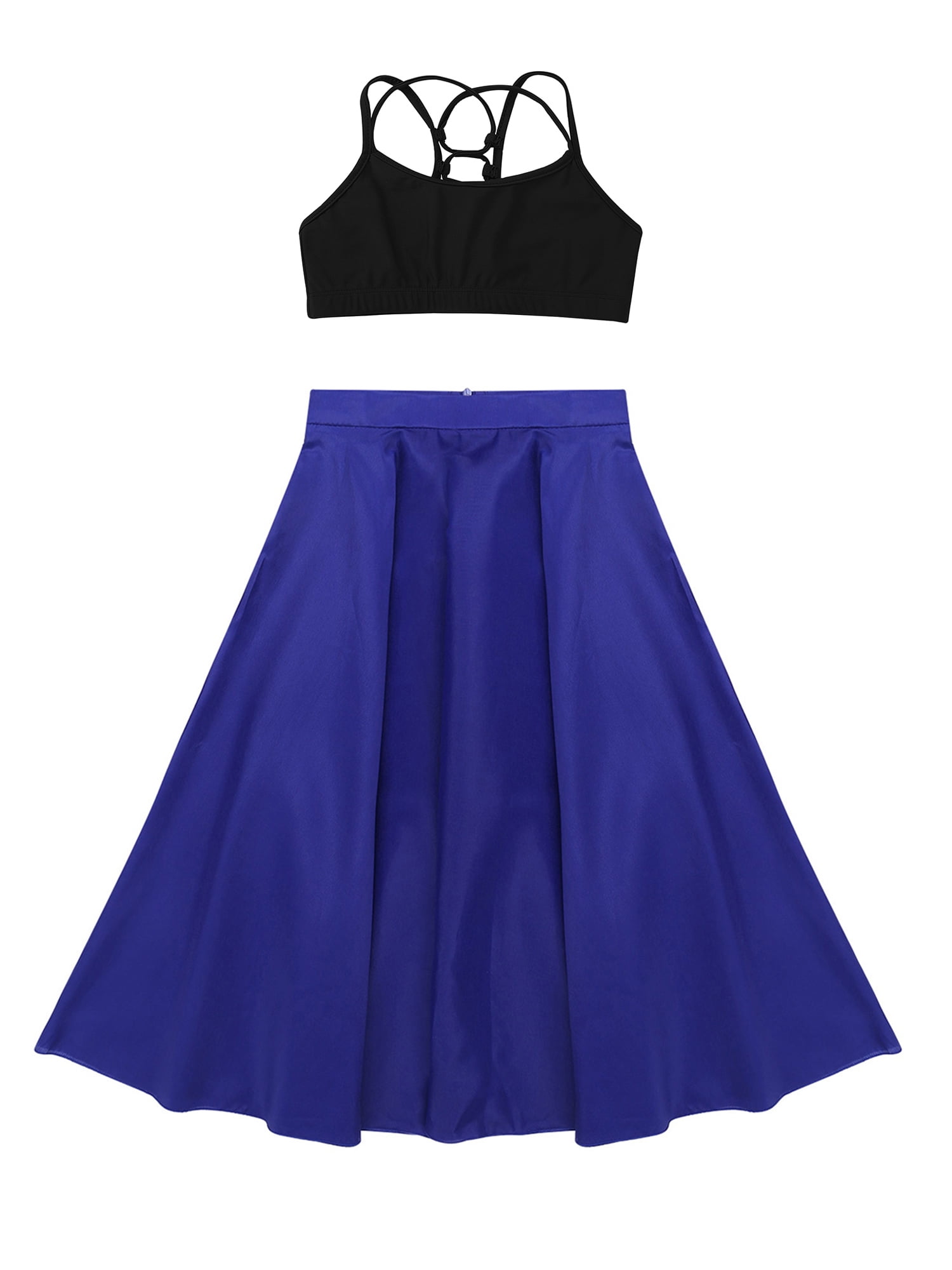 DPOIS Girls Spaghetti Straps Criss Cross Back Tanks with Chiffon Skirt ...