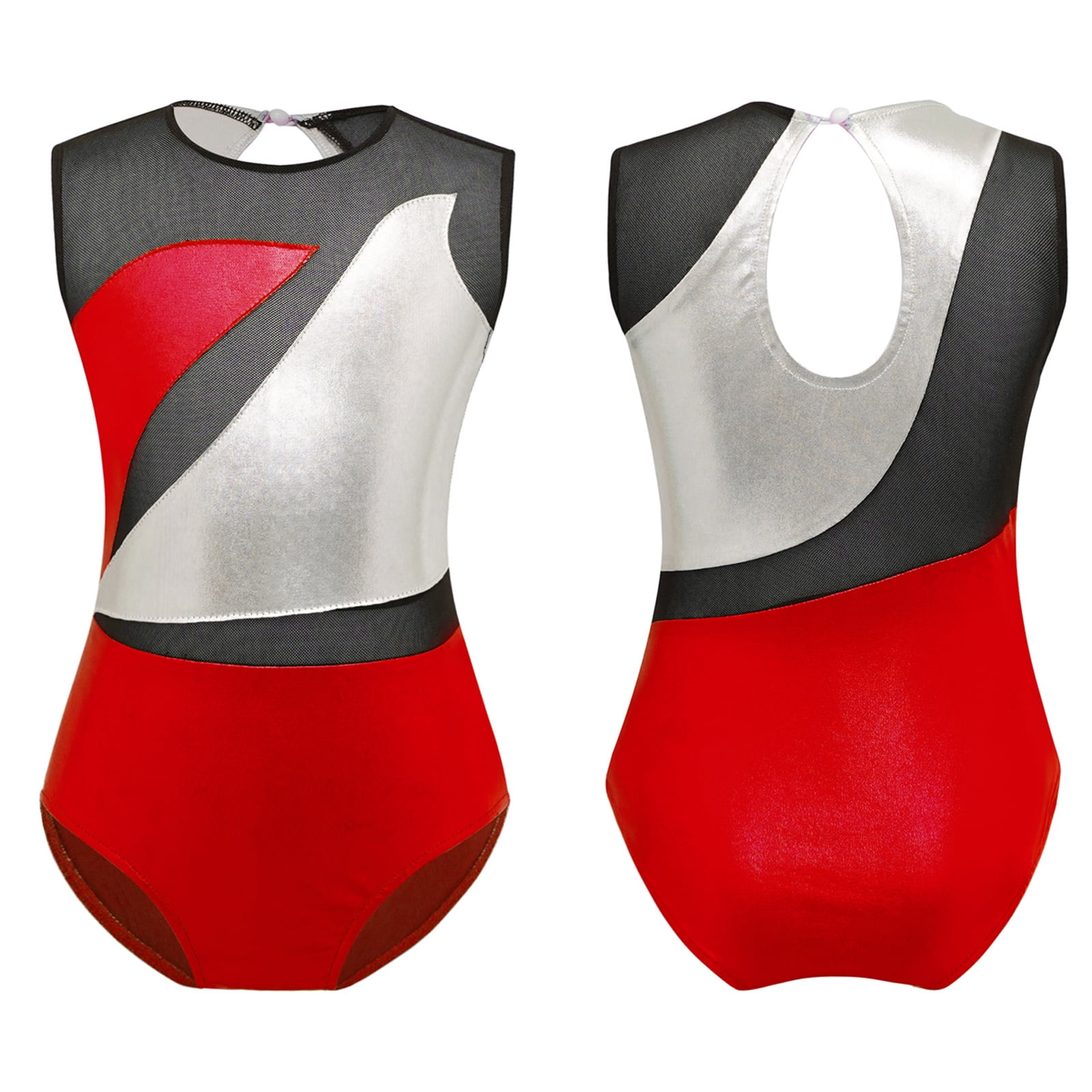 DPOIS Gymnastics Leotards for Girls Kids Ballet Dance Leotard Red 10 ...