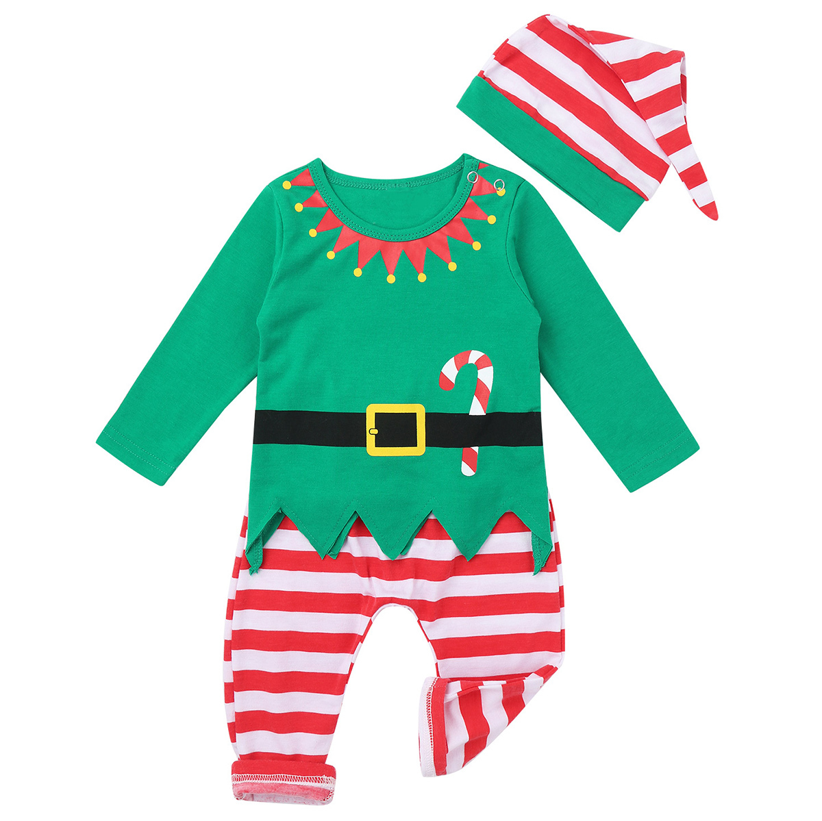 DPOIS Infant Baby Boys Girls Christmas Santa Elf Costume Outfit Shirt ...