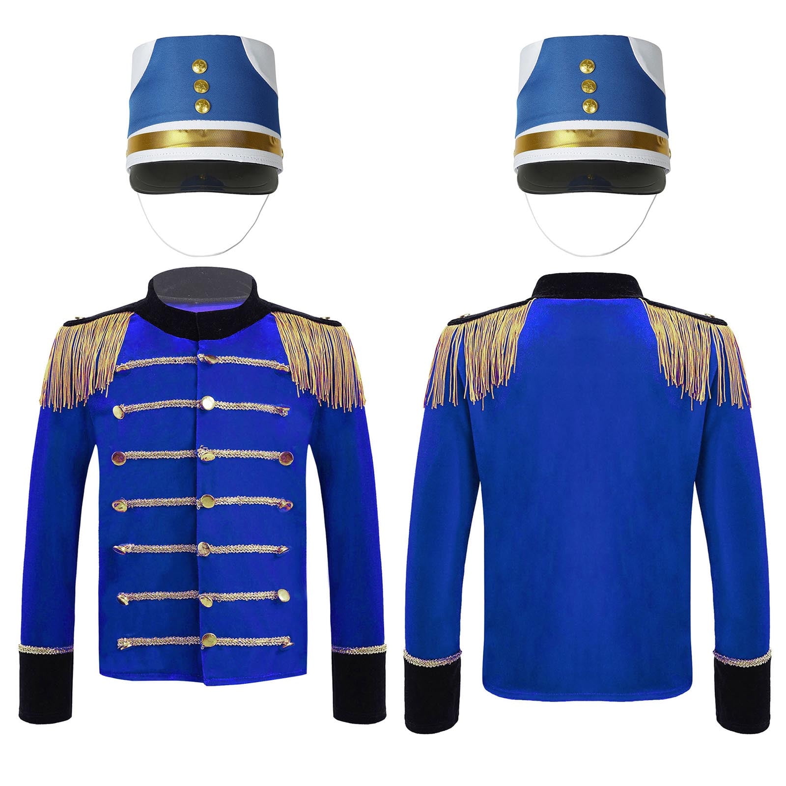 DPOIS Kids Boys Circus Ringmater Costume Marching Band Uniform Tassel ...