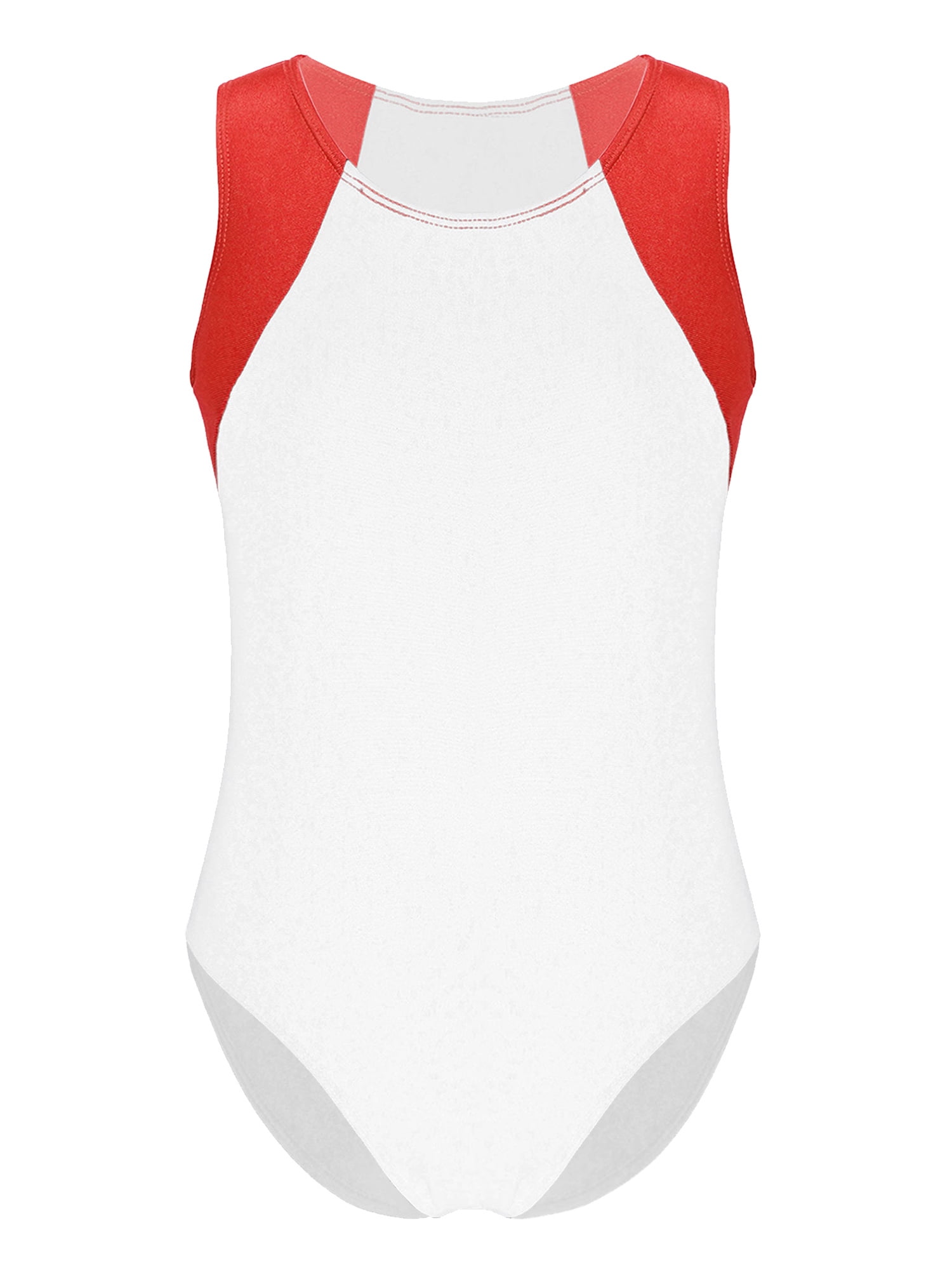 DPOIS Kids Boys Girls Sleeveless Ballet Leotard Gymnastics Bodysuit Red ...