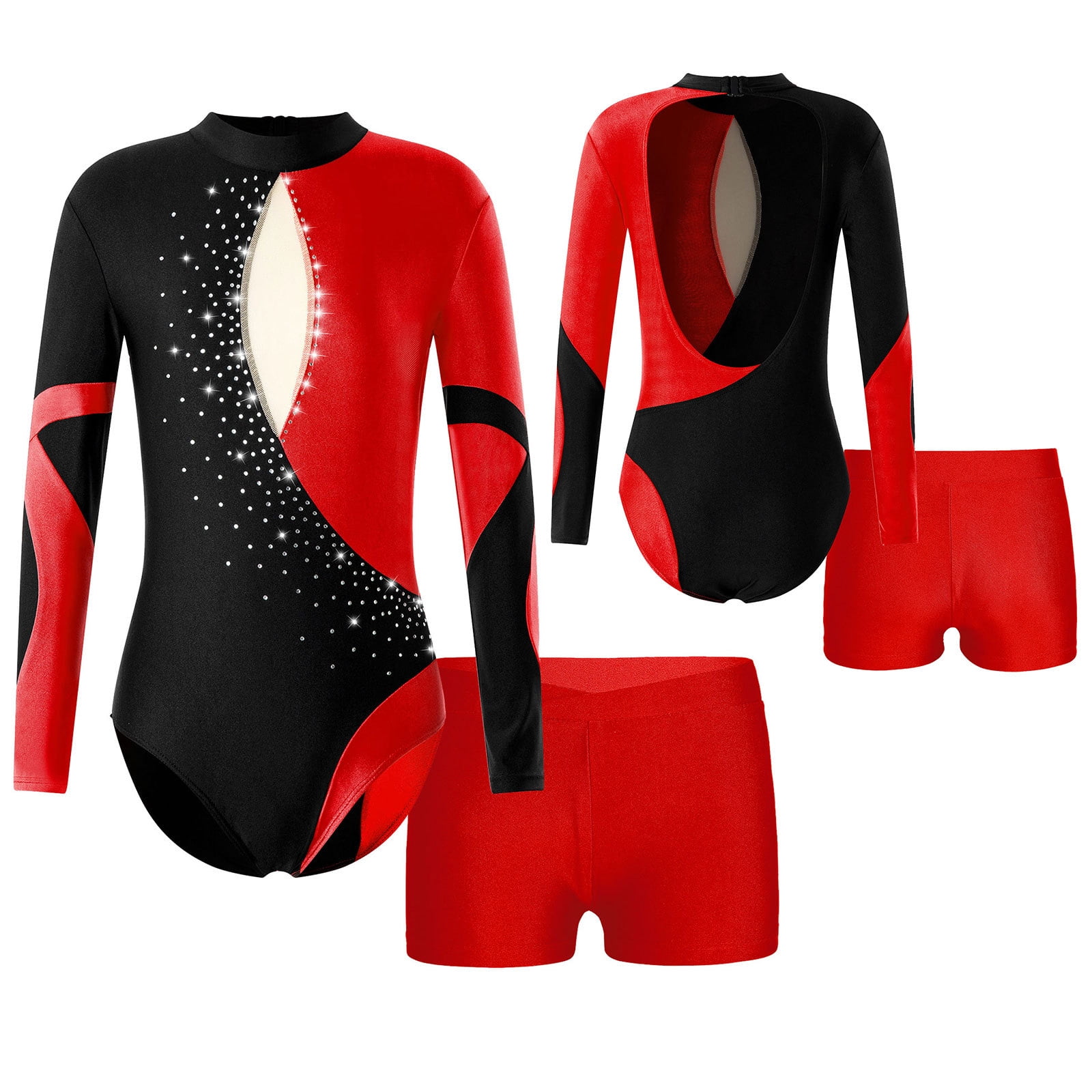 DPOIS Kids Girls 2Pcs Gymnastics Dance Outfit Ballet Leotard with ...