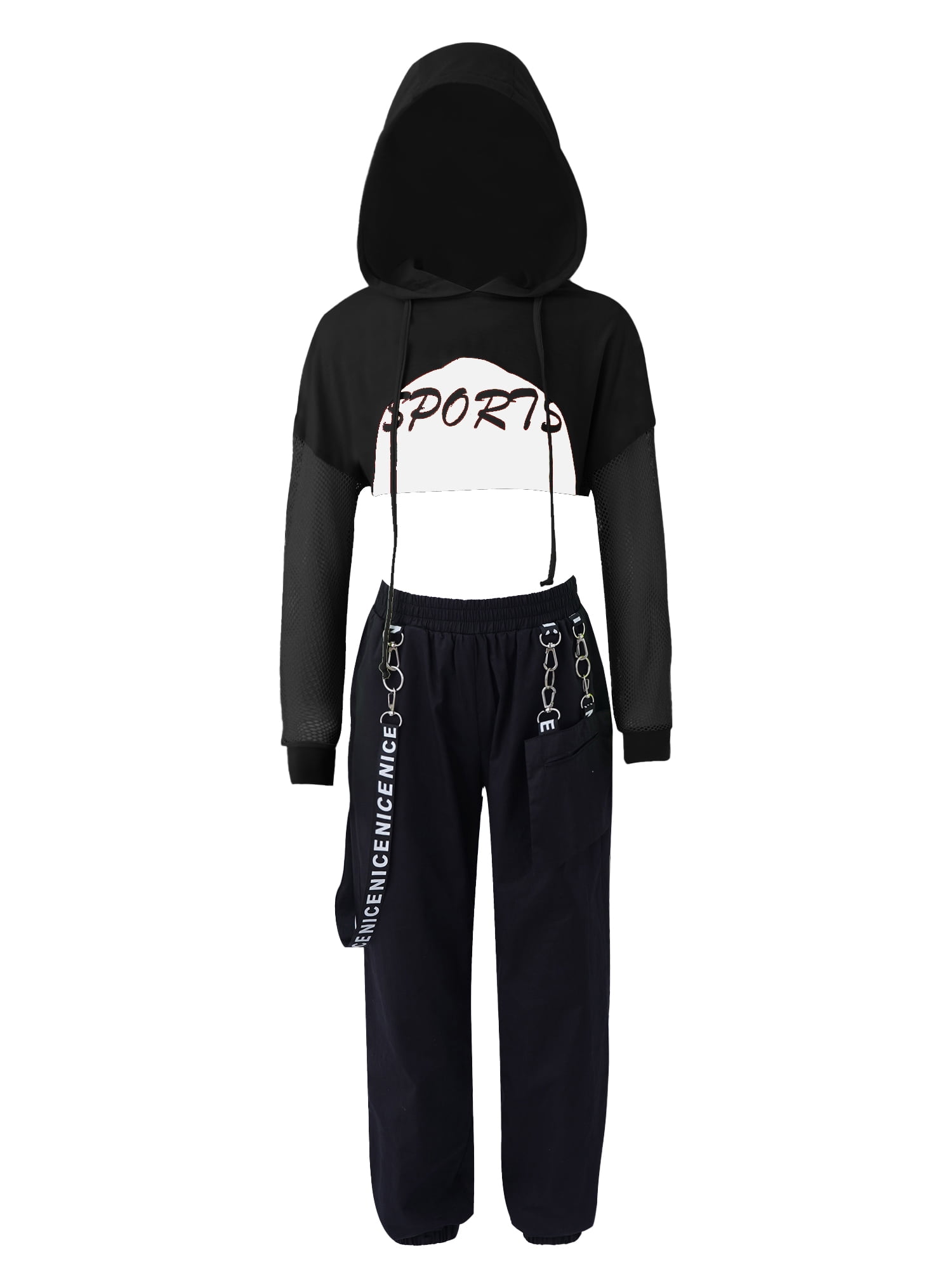 DPOIS Kids Girls 3 Pieces Hip Hop Dance Modern Jazz Team Performance ...
