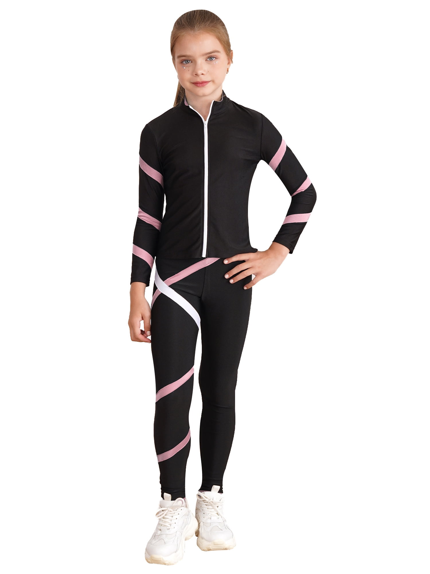 DPOIS Kids Girls Athletic Tracksuit Long Sleeve Sweatshirt with Pants ...