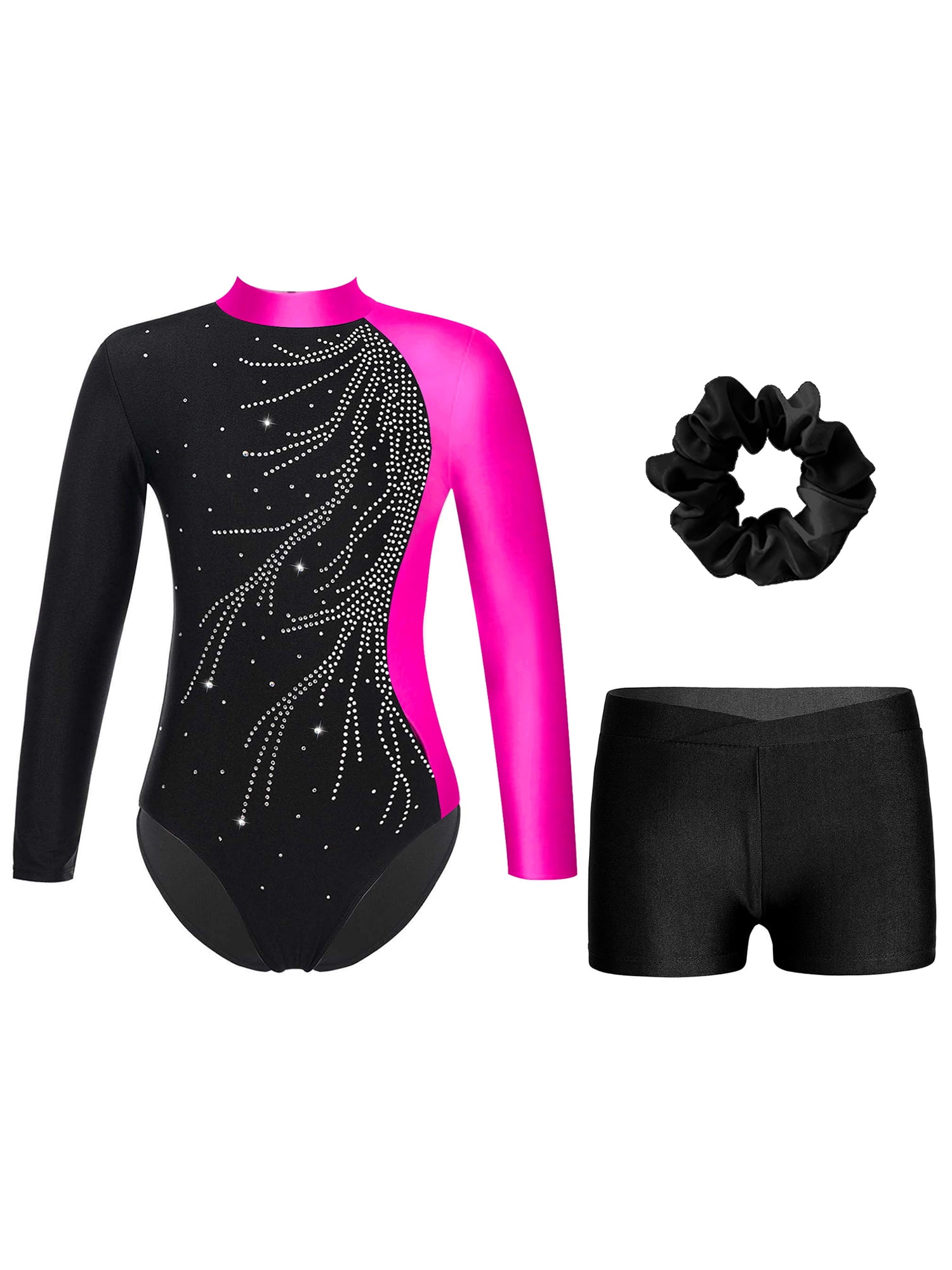 DPOIS Kids Girls Ballet Dance Outfits Gymnastics Leotard with Shorts ...