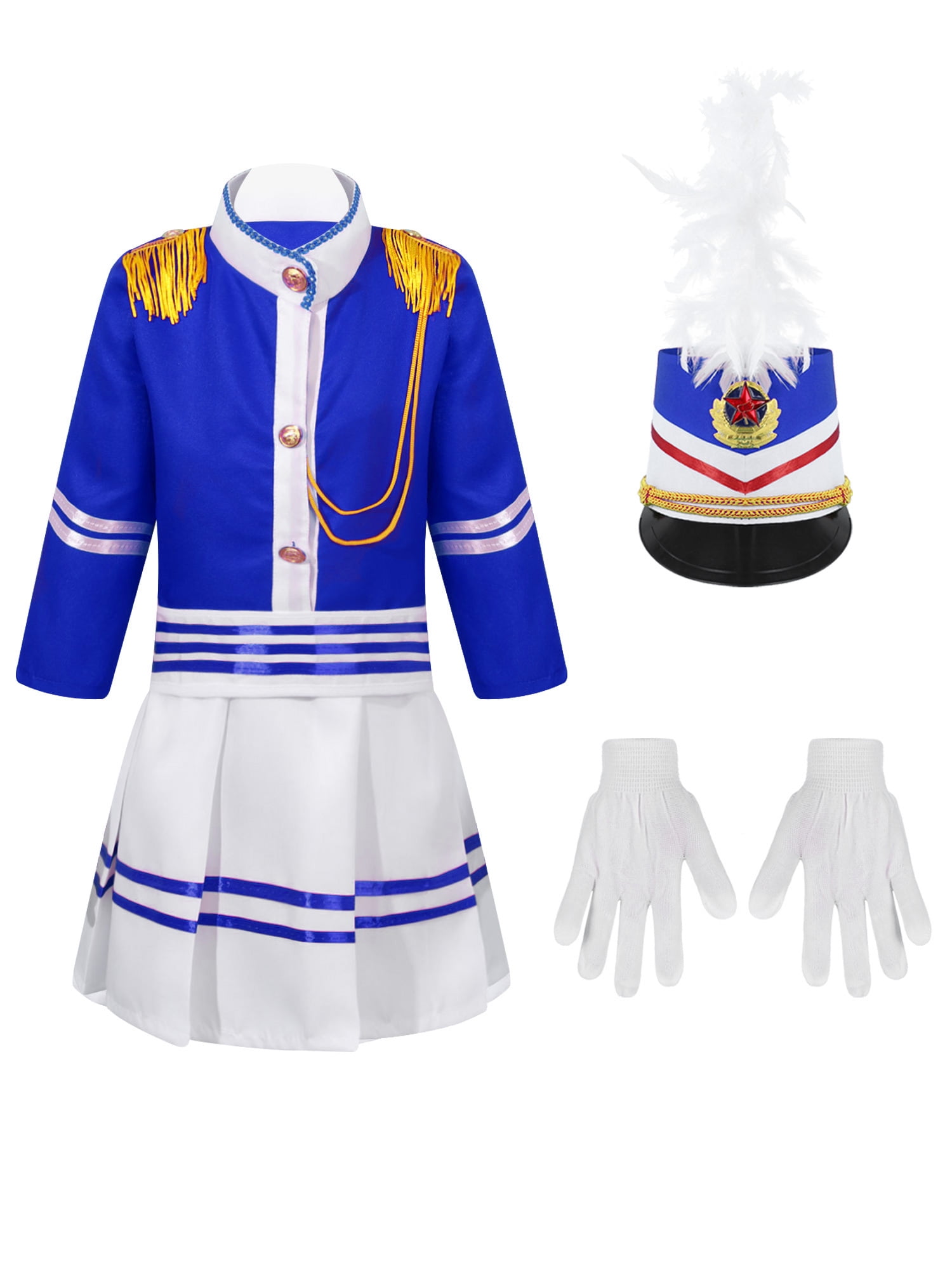 DPOIS Kids Girls Boys Drum and Trumpet Team Costume Marching Band ...