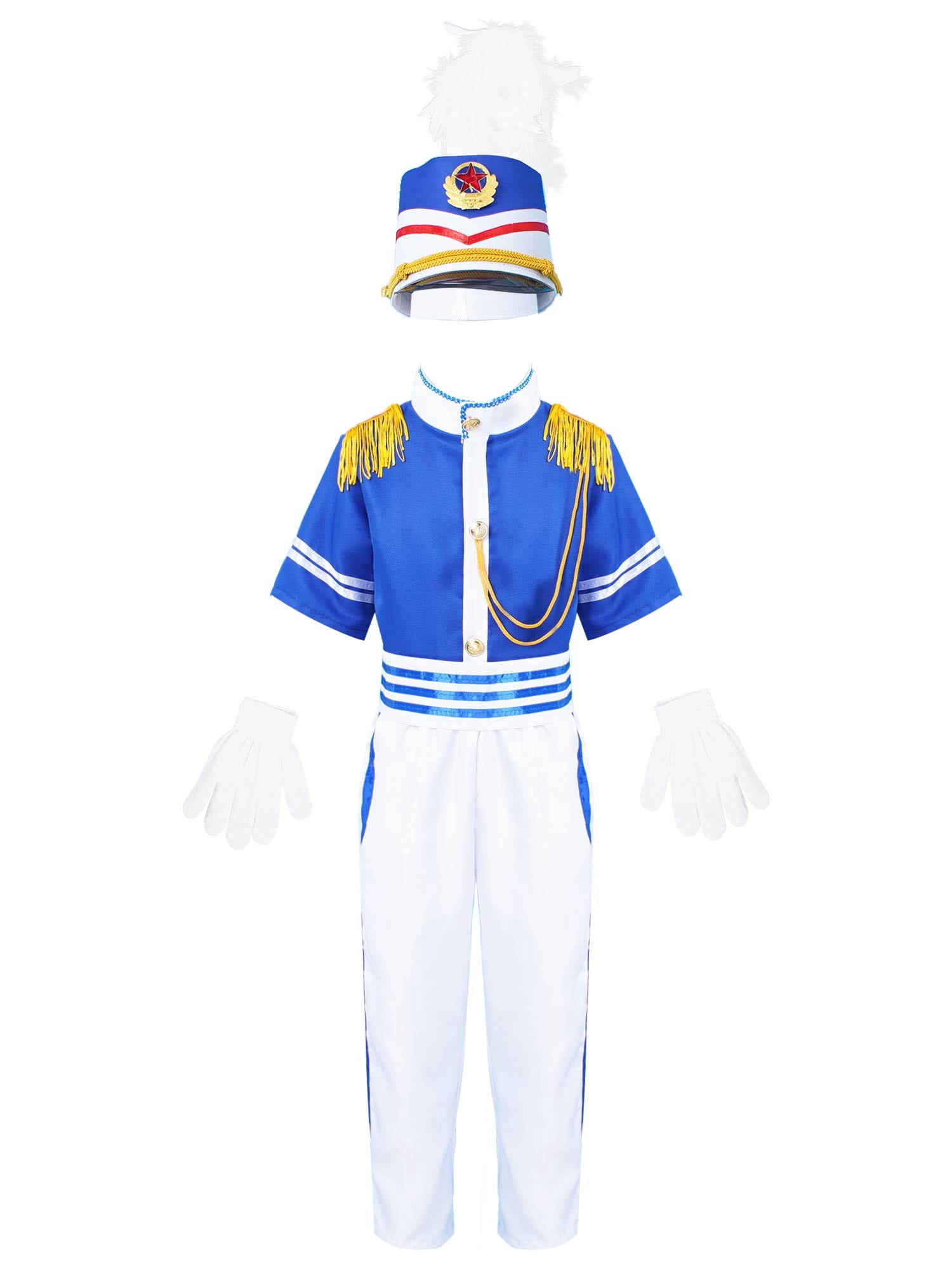 DPOIS Kids Girls Boys Drum and Trumpet Team Costume Marching Band ...