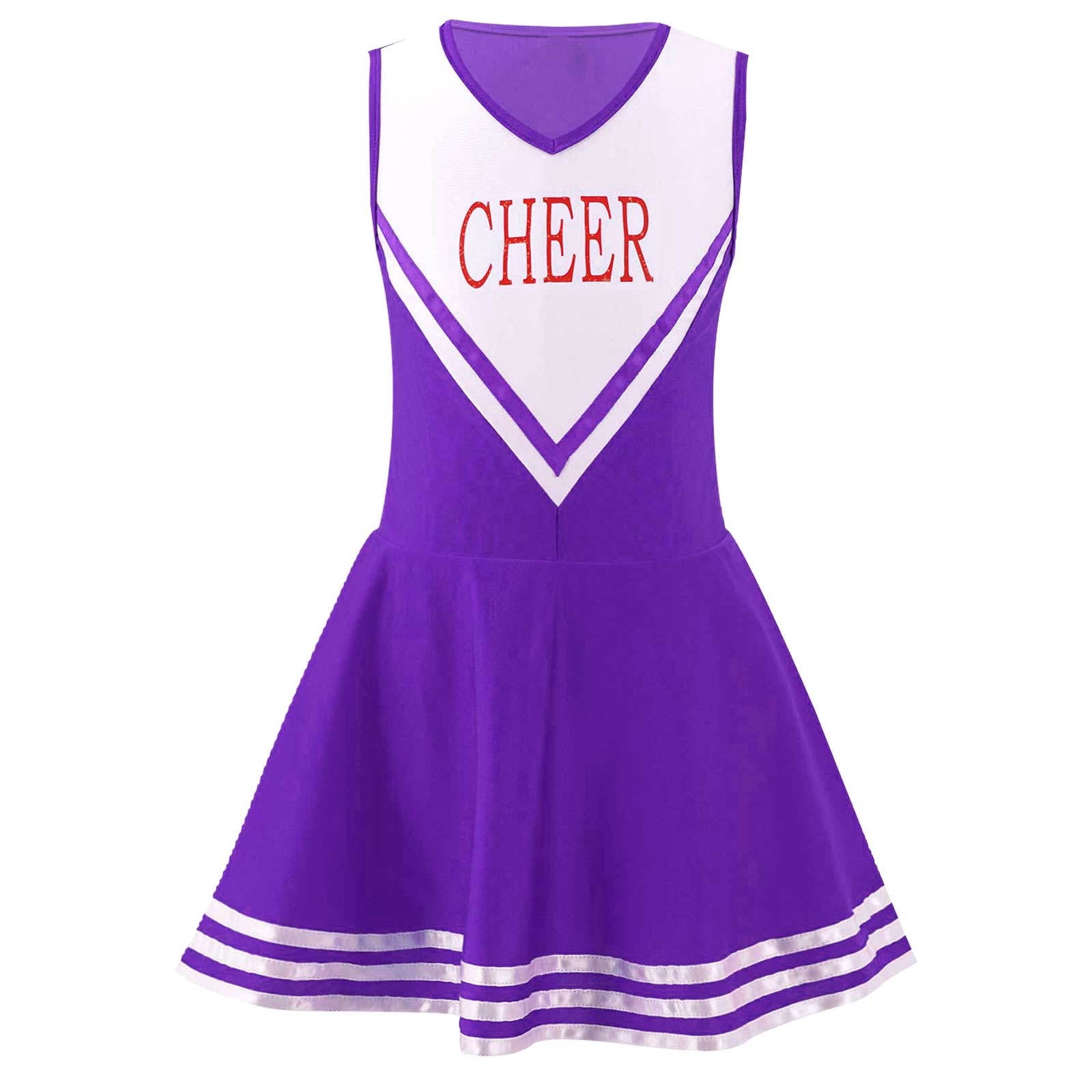 DPOIS Kids Girls Cheerleading Uniform Halloween Cosplay Costume Fancy ...