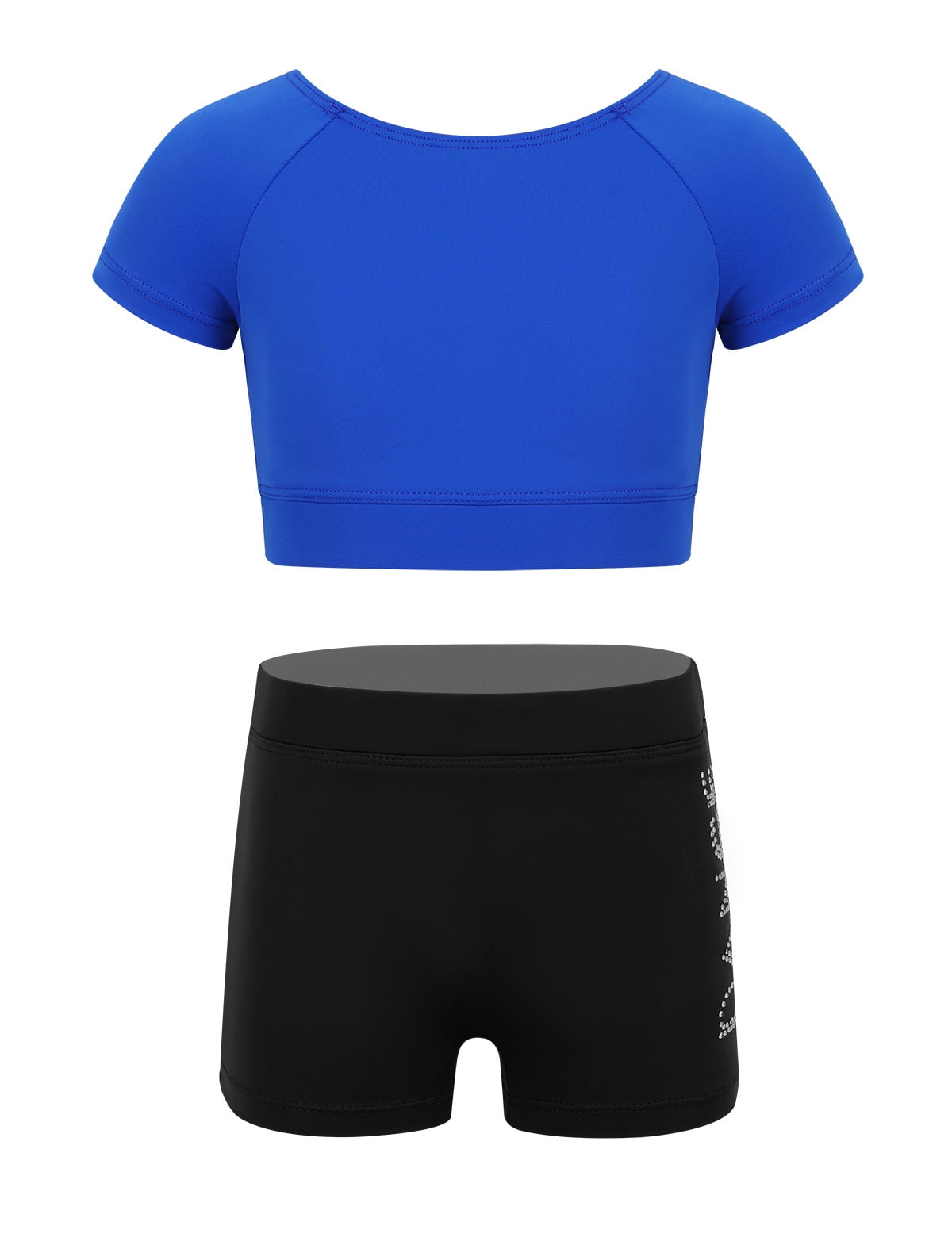 DPOIS Kids Girls Crop Tops with Booty Shorts Athletic Tracksuit Workout ...