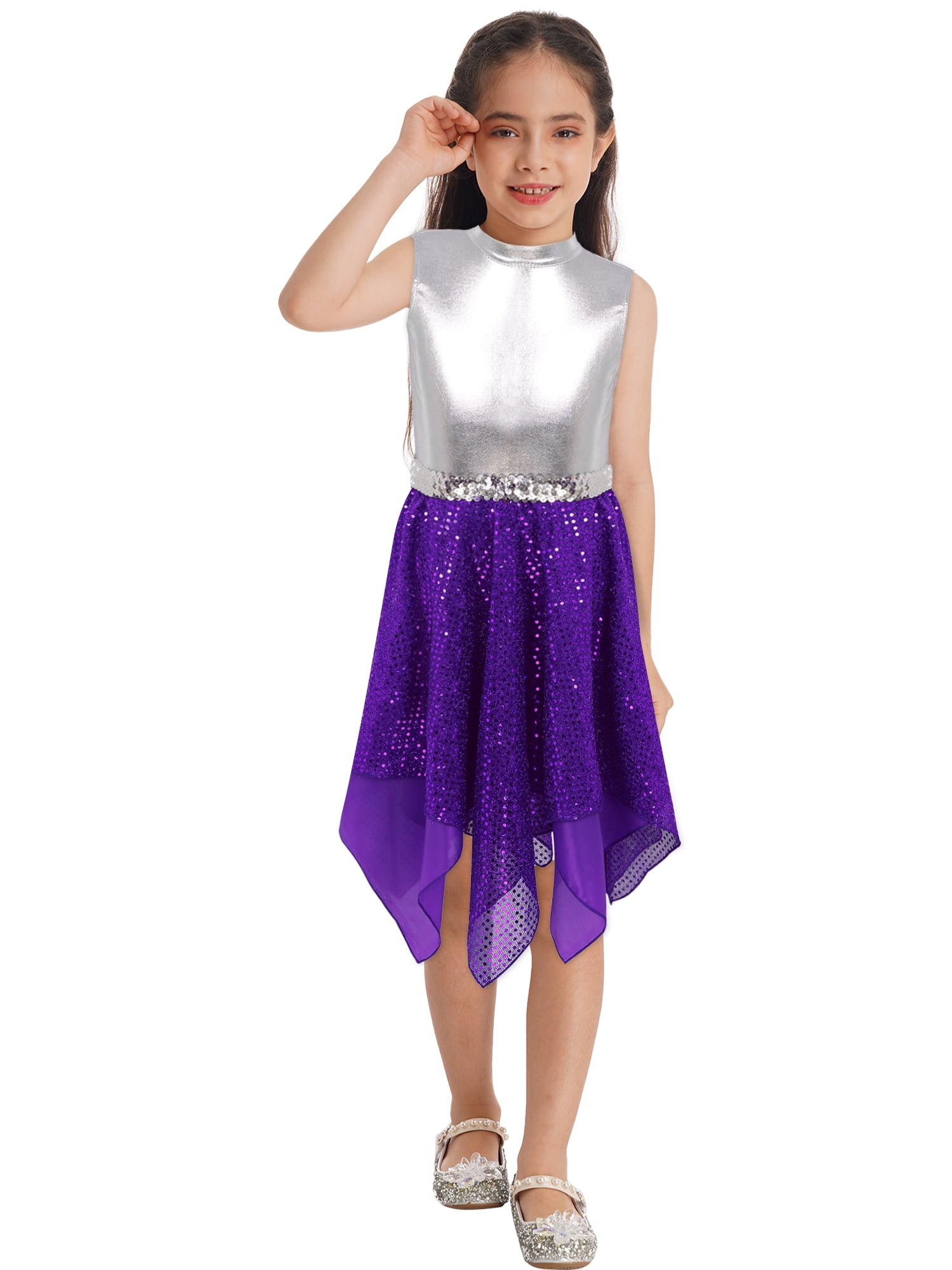 DPOIS Kids Girls Girls Praise Dance Dresses Worship Tunics Liturgical ...