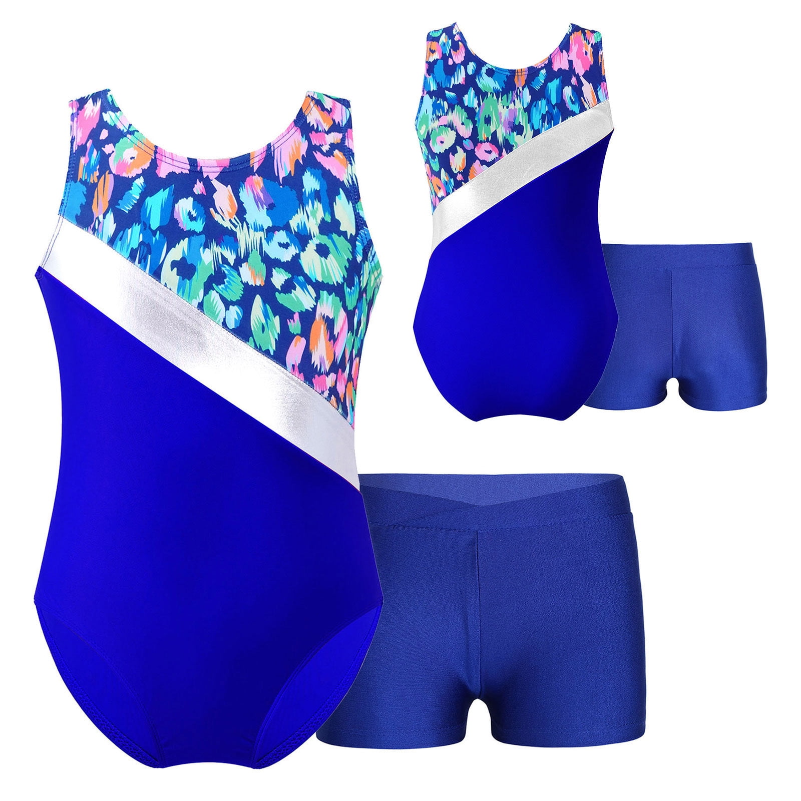 DPOIS Kids Girls Gymnastic Leotard 2 Piece Ballet Sport Dance Unitard ...