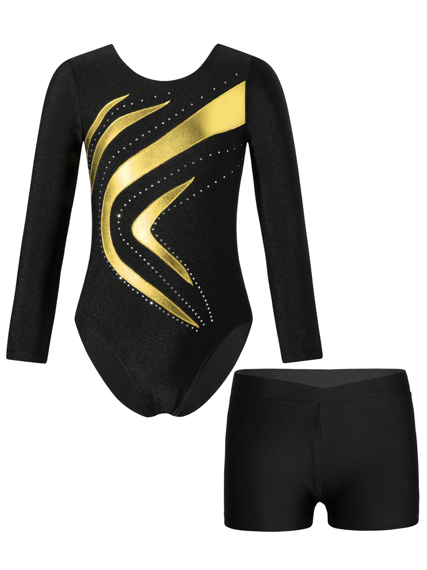 DPOIS Kids Girls Gymnastics Leotards Outfits Sparkly Ballet Bodysuit ...