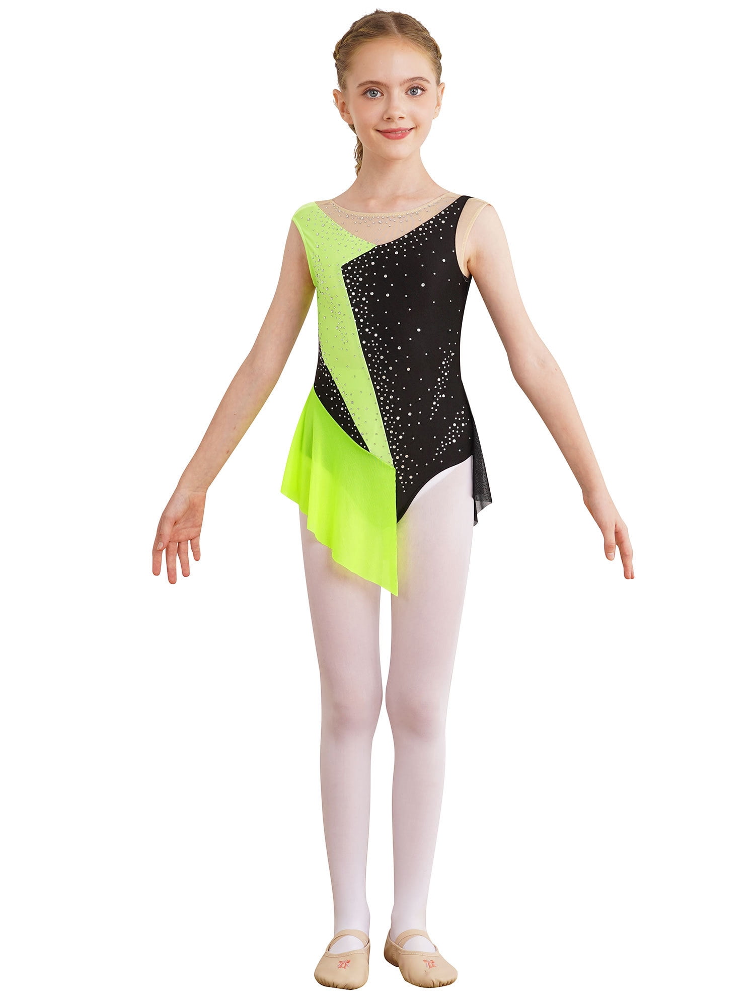 DPOIS Kids Girls Gymnastics Outfits Ballet Dance Skirted Leotard Dress ...