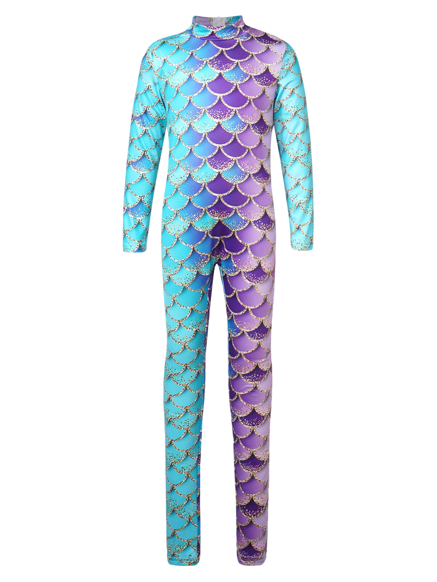DPOIS Kids Girls Long Sleeve Mermaid Costume Gymnastics Leotards Type C ...