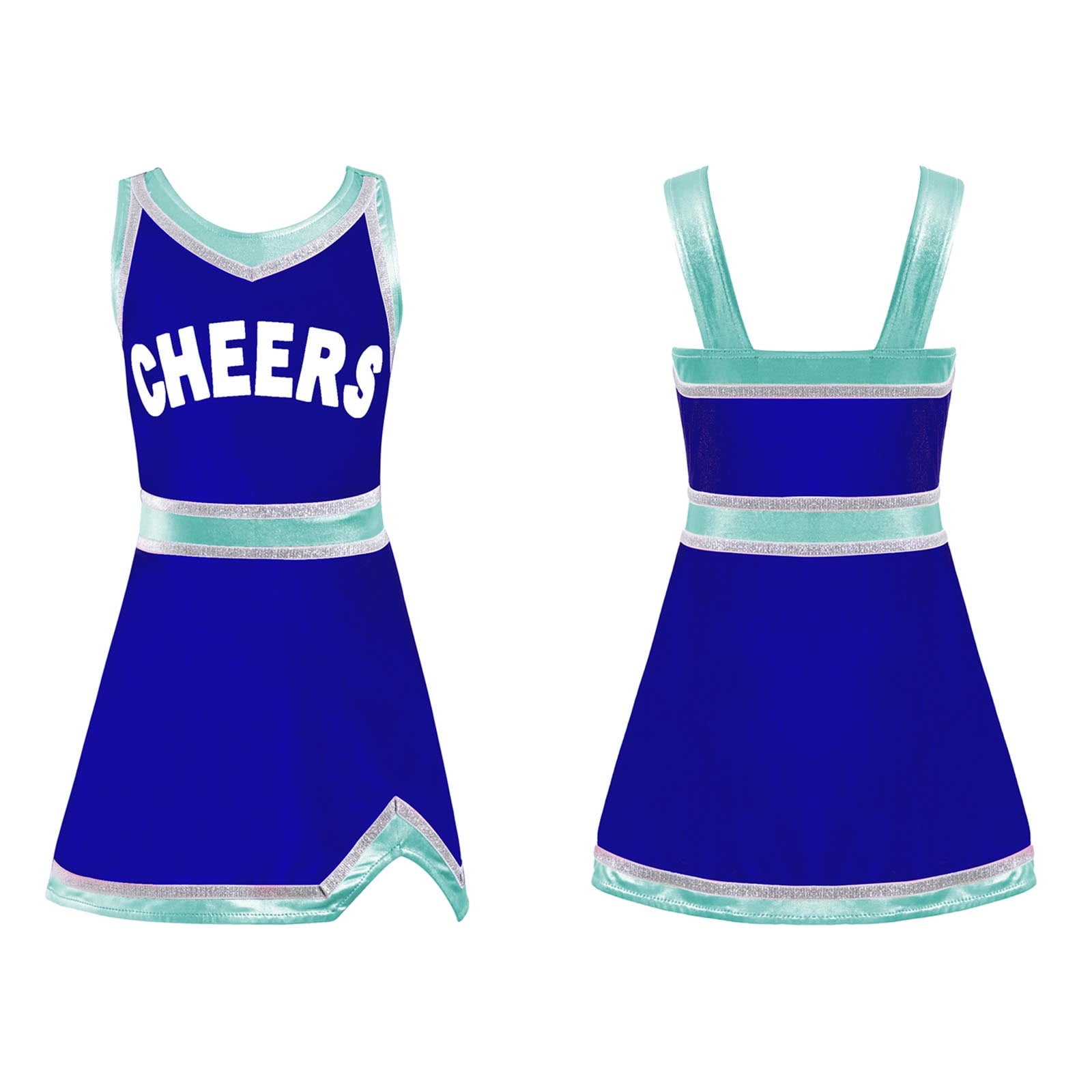 DPOIS Kids Girls Metallic Splice Cheer Leader A Line Dance Dress ...