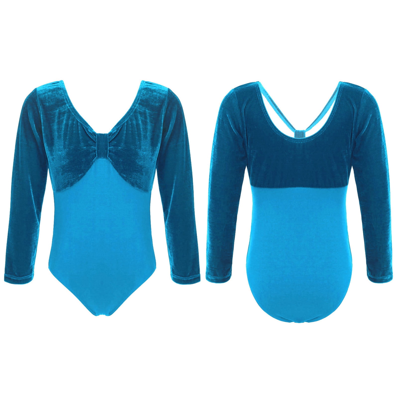 DPOIS Kids Girls One Piece Long Sleeve Leotard Ballet Latin Dance ...