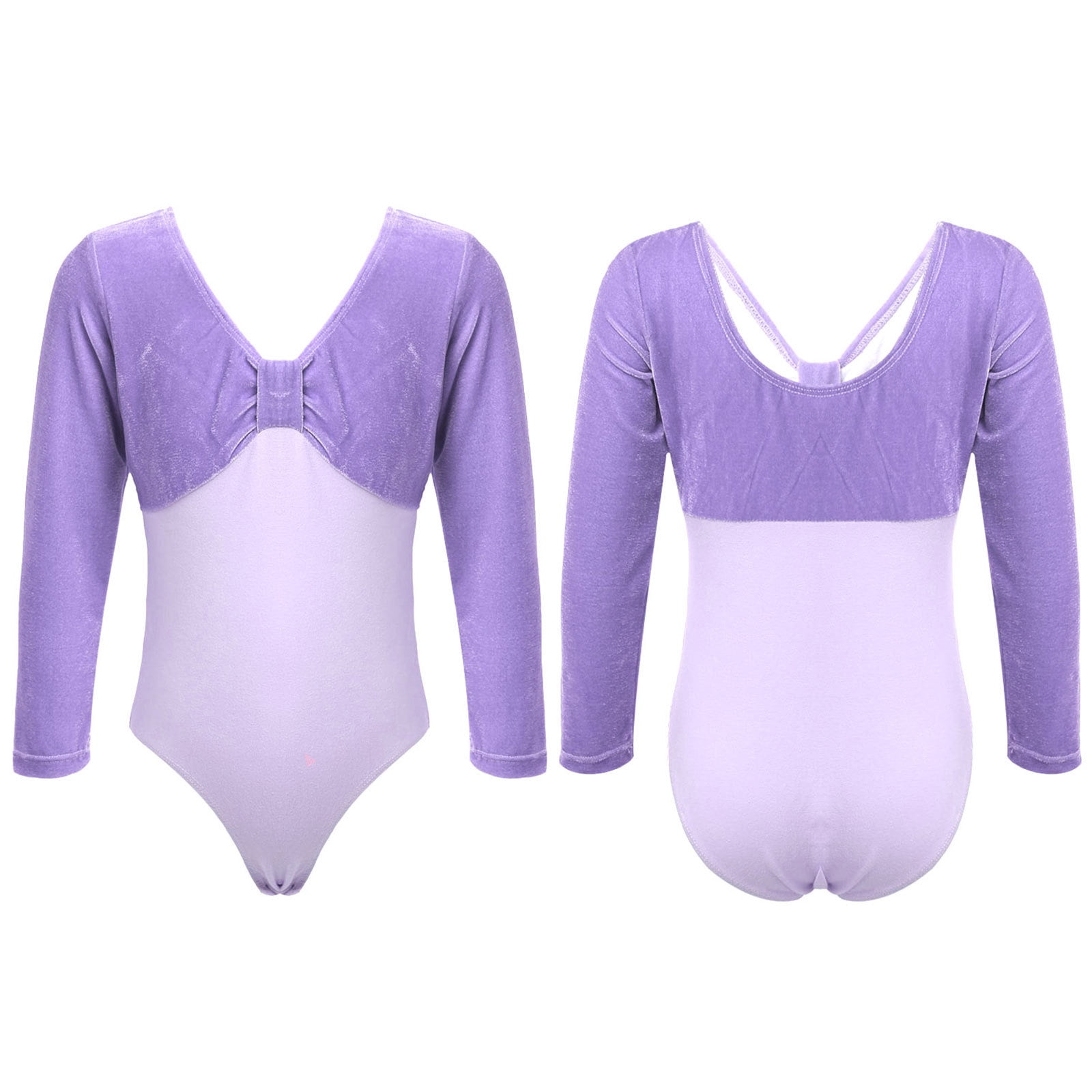 DPOIS Kids Girls One Piece Long Sleeve Leotard Ballet Latin Dance ...