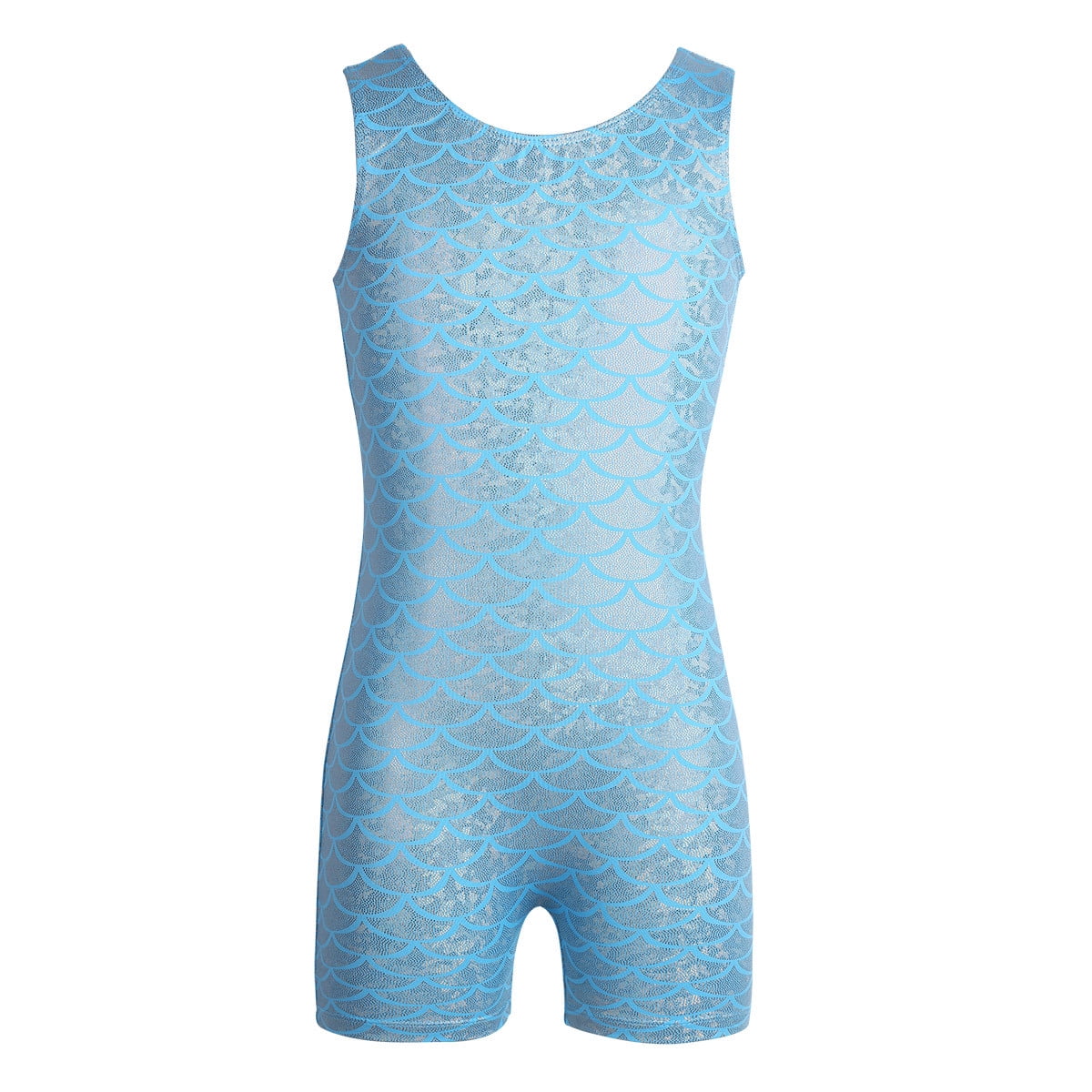 DPOIS Kids Girls' One Piece Mermaid Fish Scales Gymnastics Sport ...