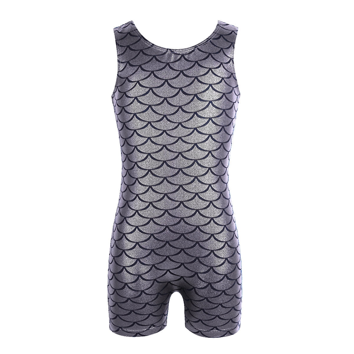 DPOIS Kids Girls' One Piece Mermaid Fish Scales Gymnastics Sport ...
