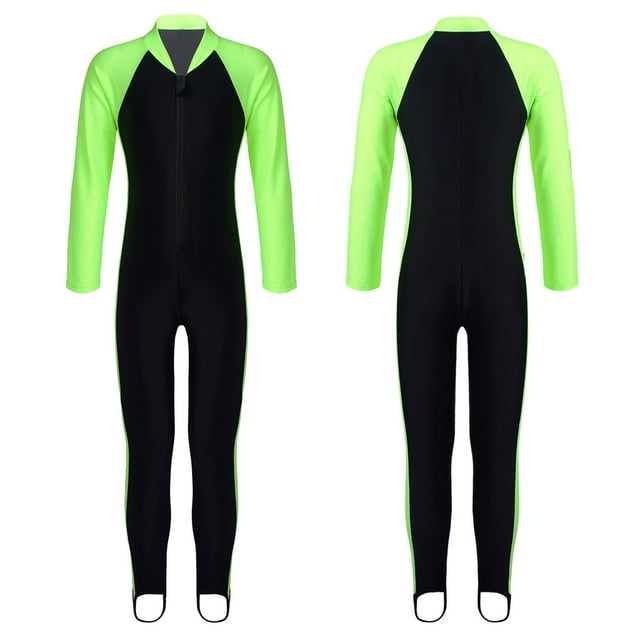 DPOIS Kids Girls One Piece Rash Guard Flower Print Zipper Up UV ...