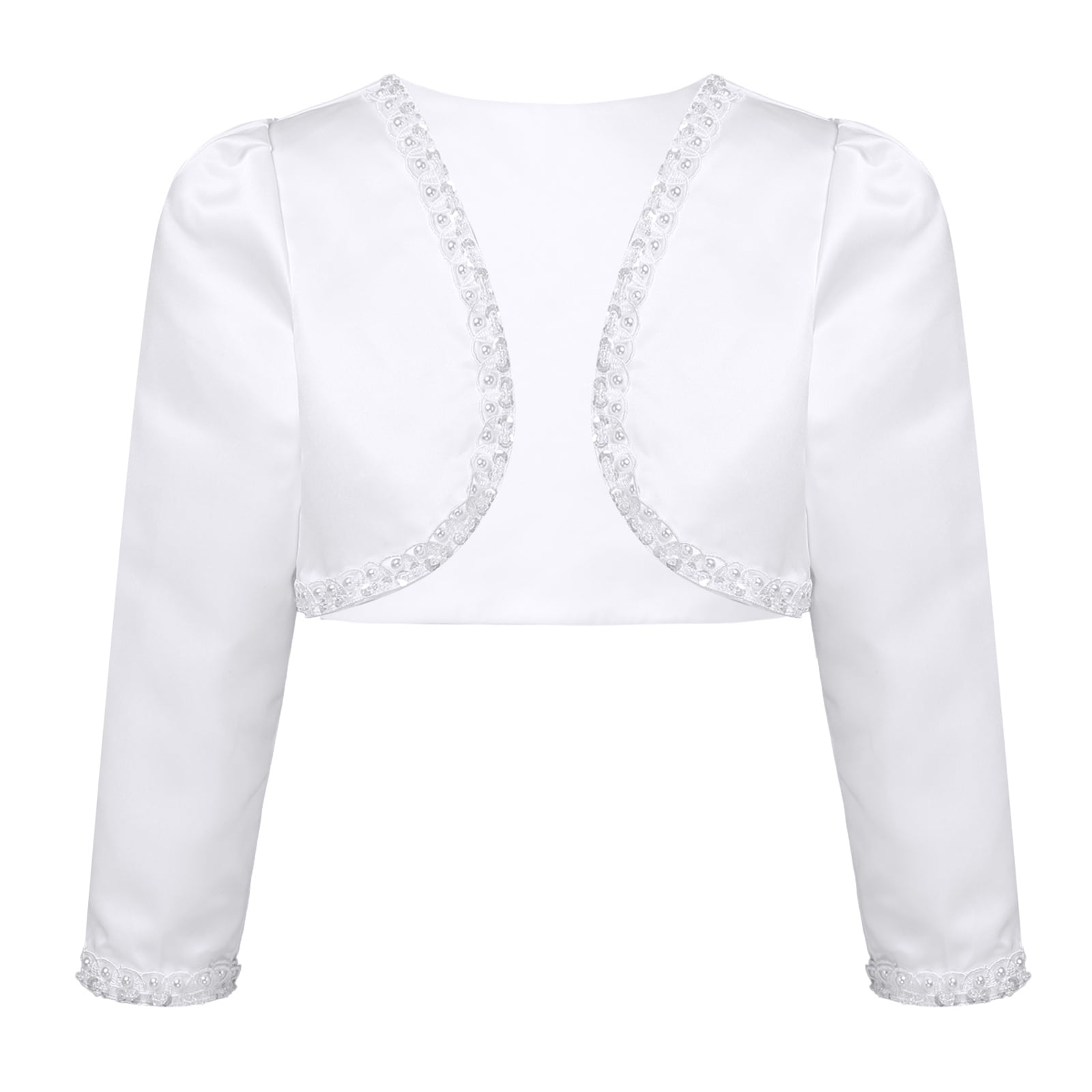 DPOIS Kids Girls Open Front Dress Coat Long Sleeves Flower Girls ...