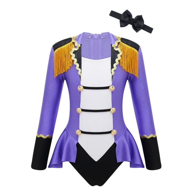 DPOIS Kids Girls Ringmaster Circus Halloween Cosplay Costume Purple 4 ...