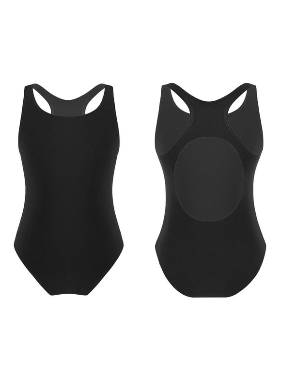 Girls Black One Piece Swimsuit