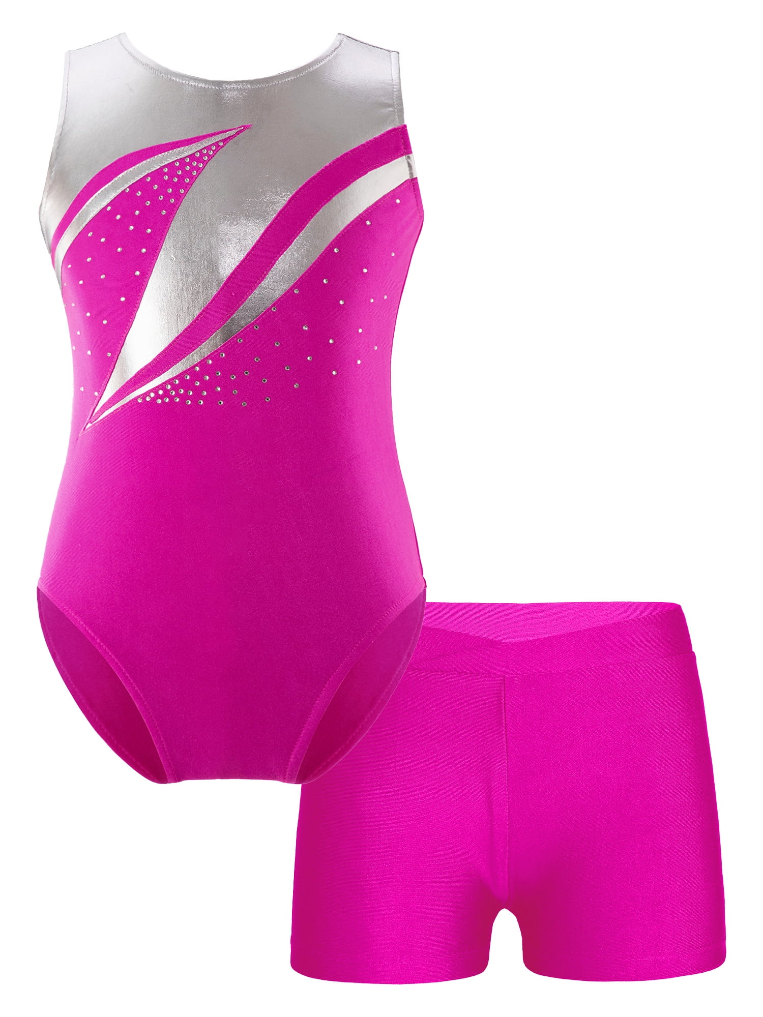 DPOIS Kids Girls Sparkly Metallic Ballet Gymnastics Leotard Unitard ...