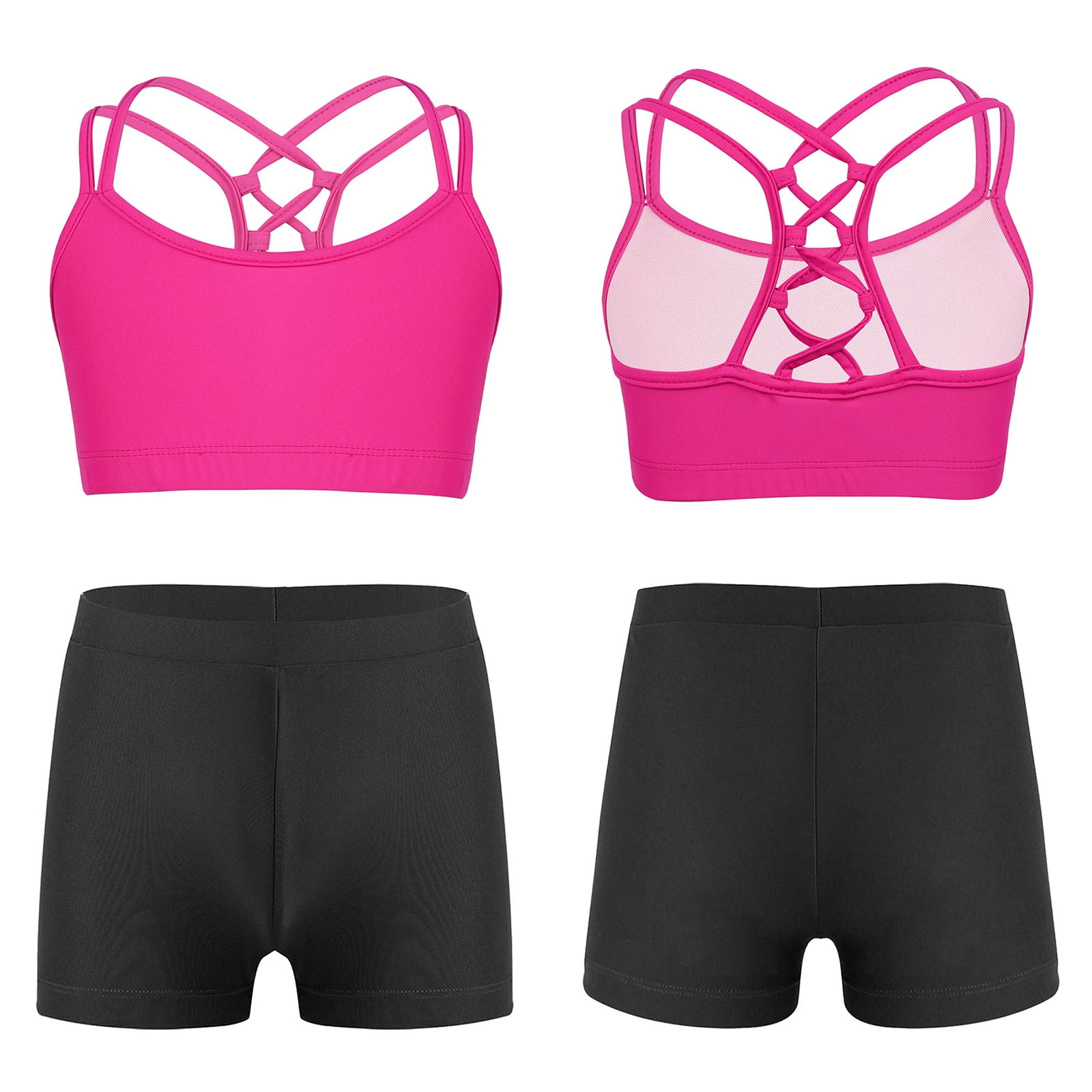 DPOIS Kids Girls Two-pieces Swimsuit Spaghetti Strap Tops with Short ...