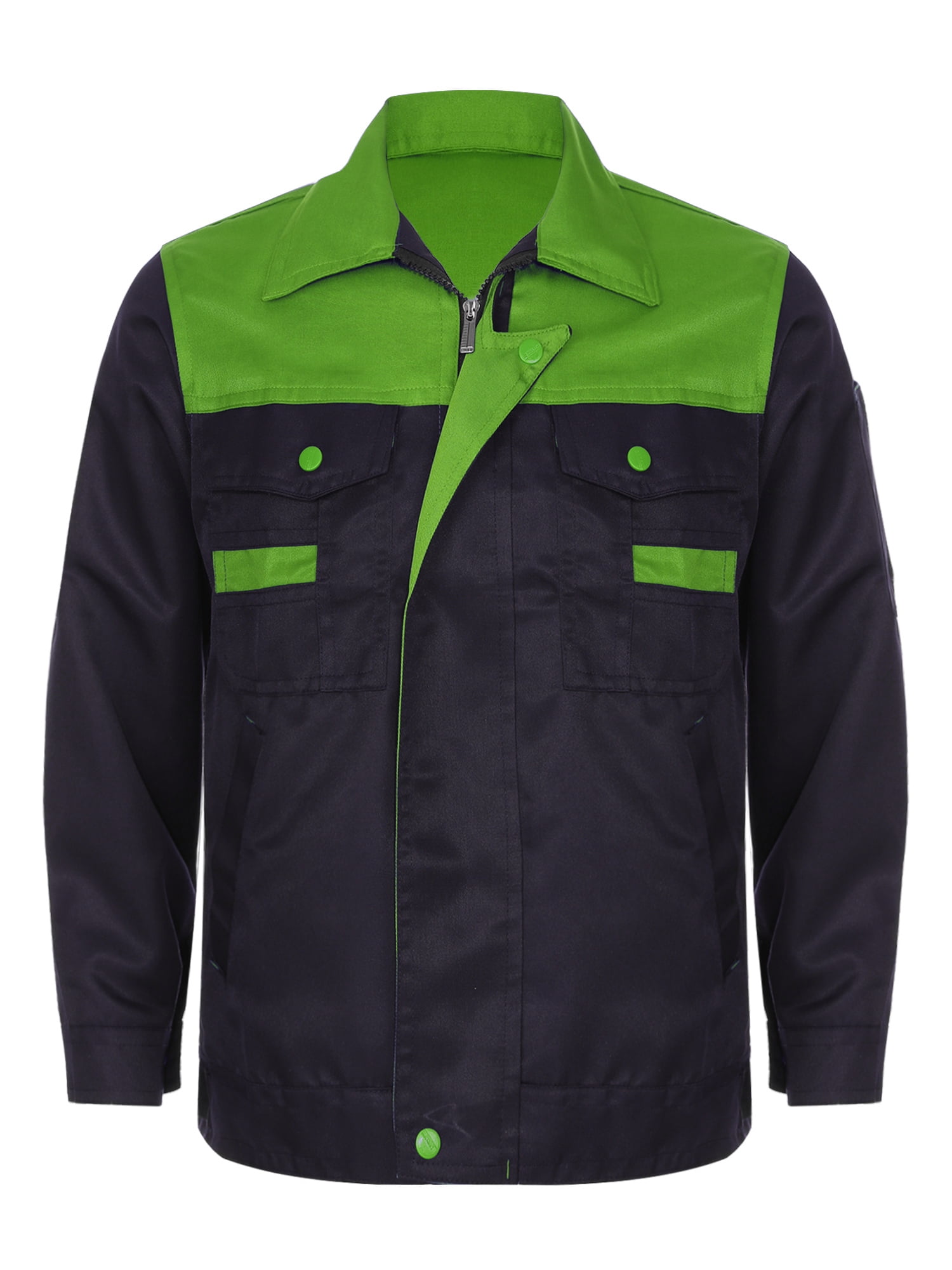 DPOIS Mens Short&Long Sleeve Industrial Work Shirt Motor Mechanic ...