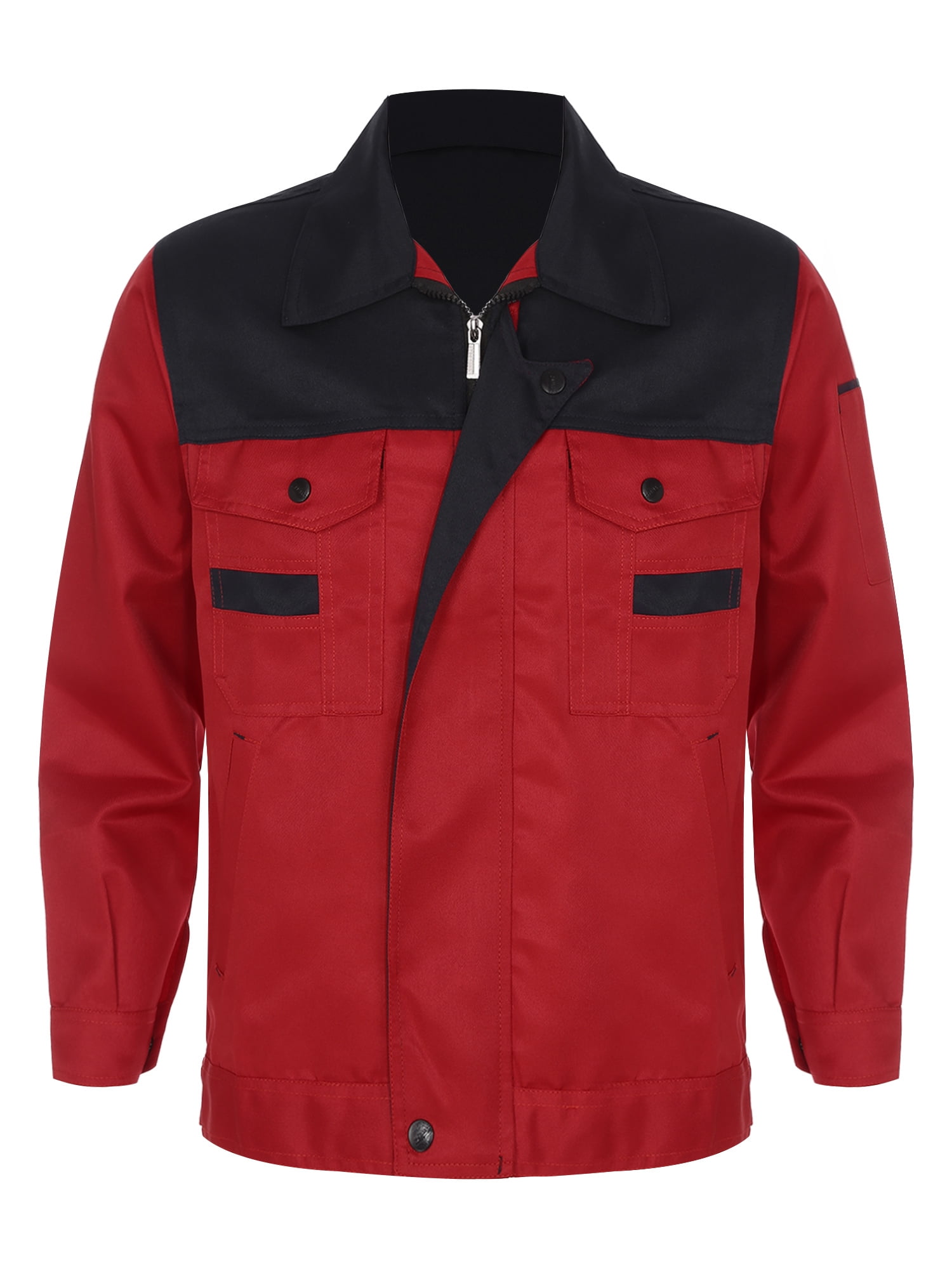 DPOIS Mens Short&Long Sleeve Industrial Work Shirt Motor Mechanic ...